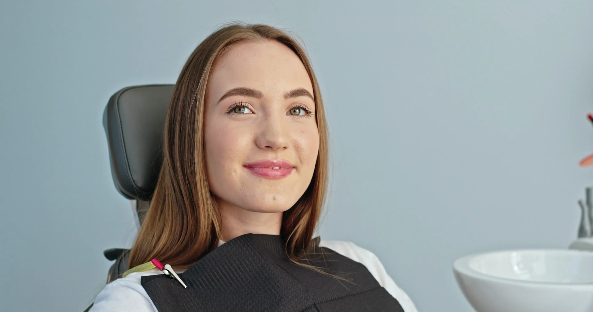 Showcasing Flawless Smile: Young Woman Stock Footage SBV-348861673 ...