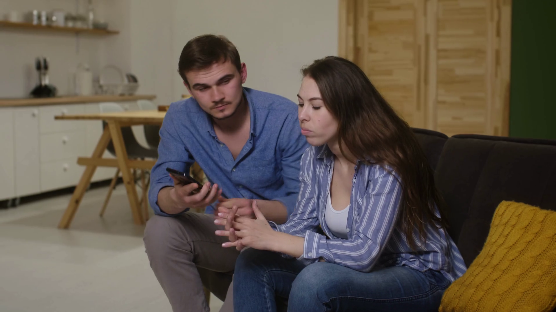 Trust Betrayed: Man Confronts Woman With Stock Footage SBV-348916594 ...