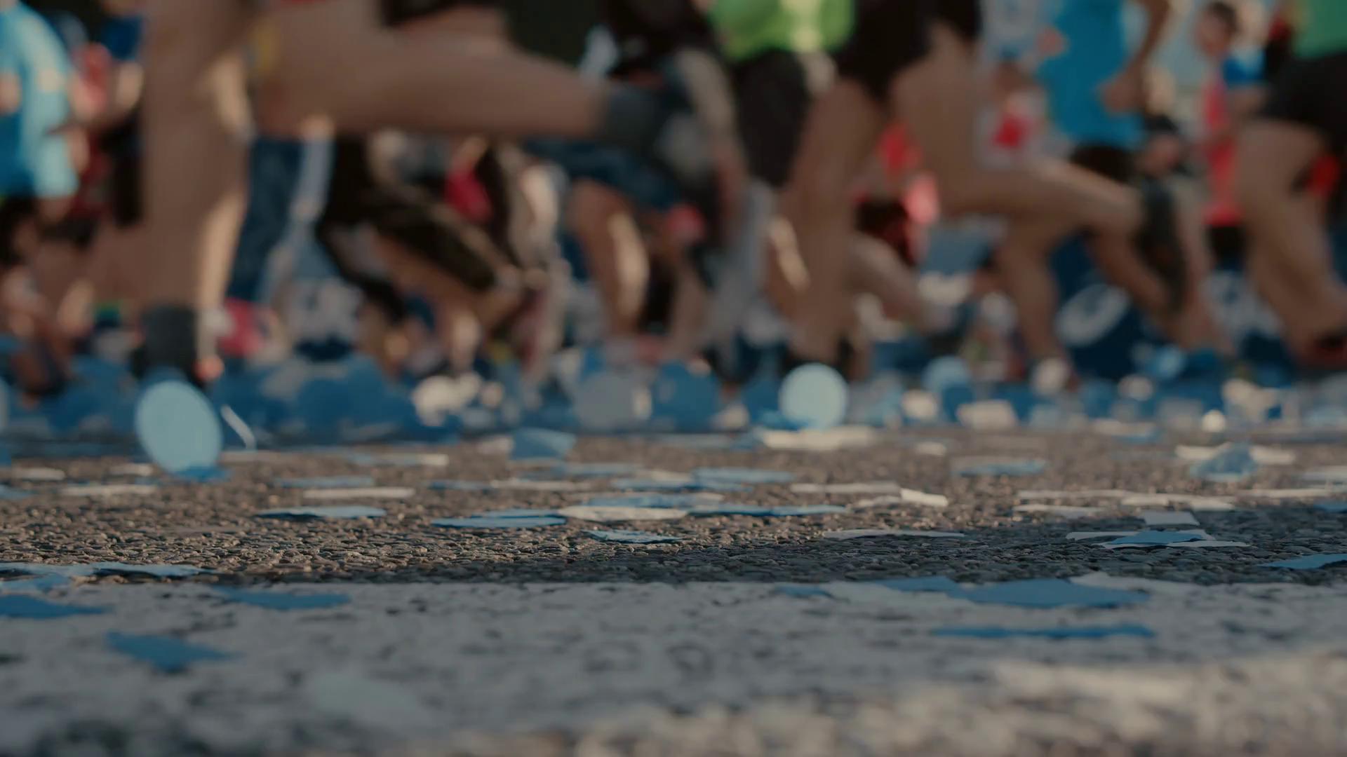 Marathon Runners On Start Finish Line Stock Footage SBV-347746923 ...