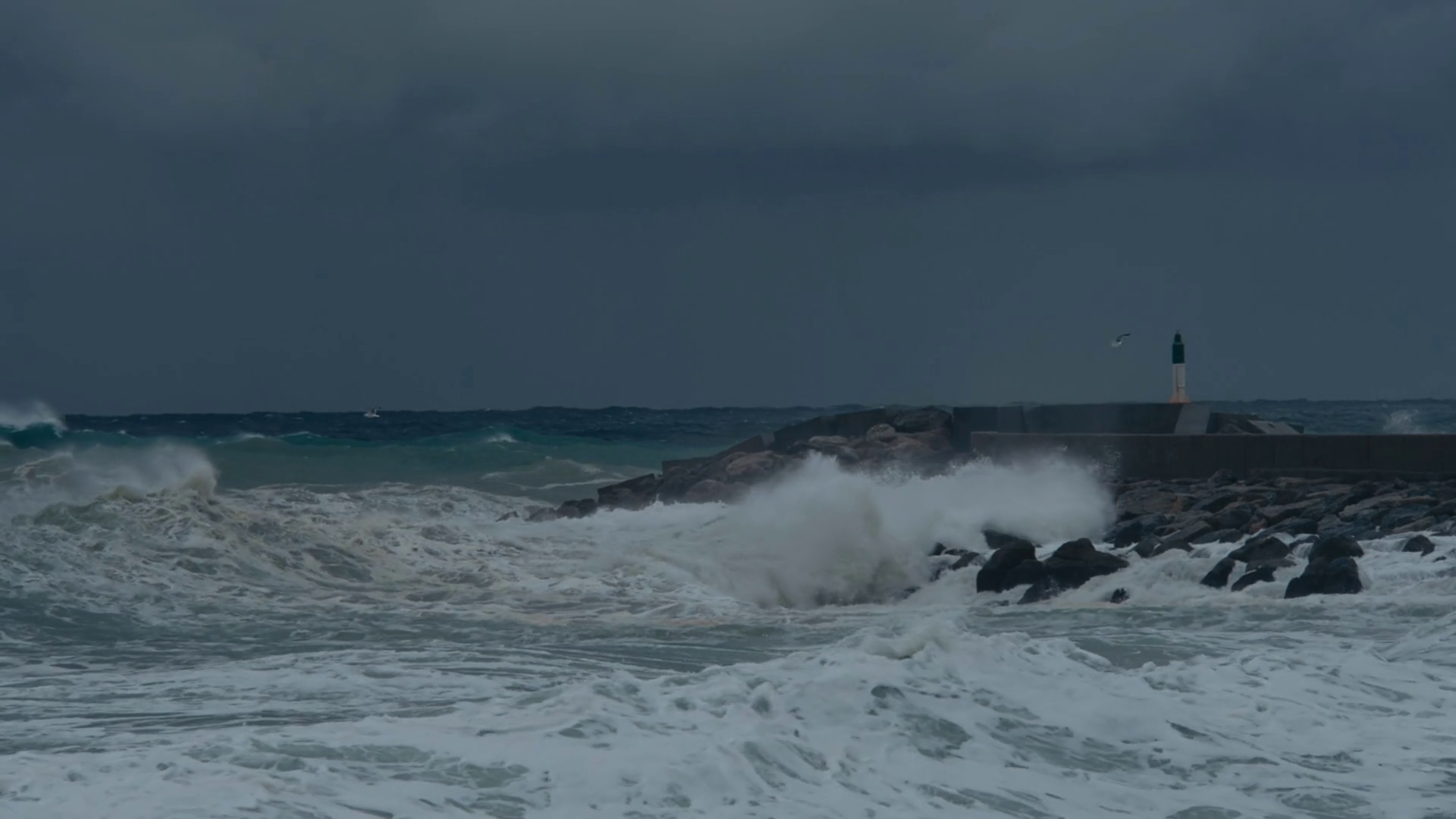 View On Stormy Sea Huge Waves Repeatedly Stock Footage SBV-347514508 ...