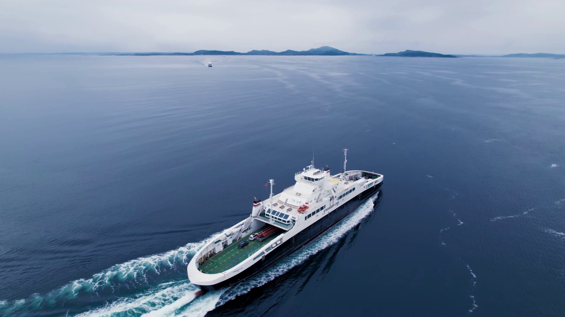 Passenger Vehicle Ferry En Route Between Stock Footage SBV-347632940 ...