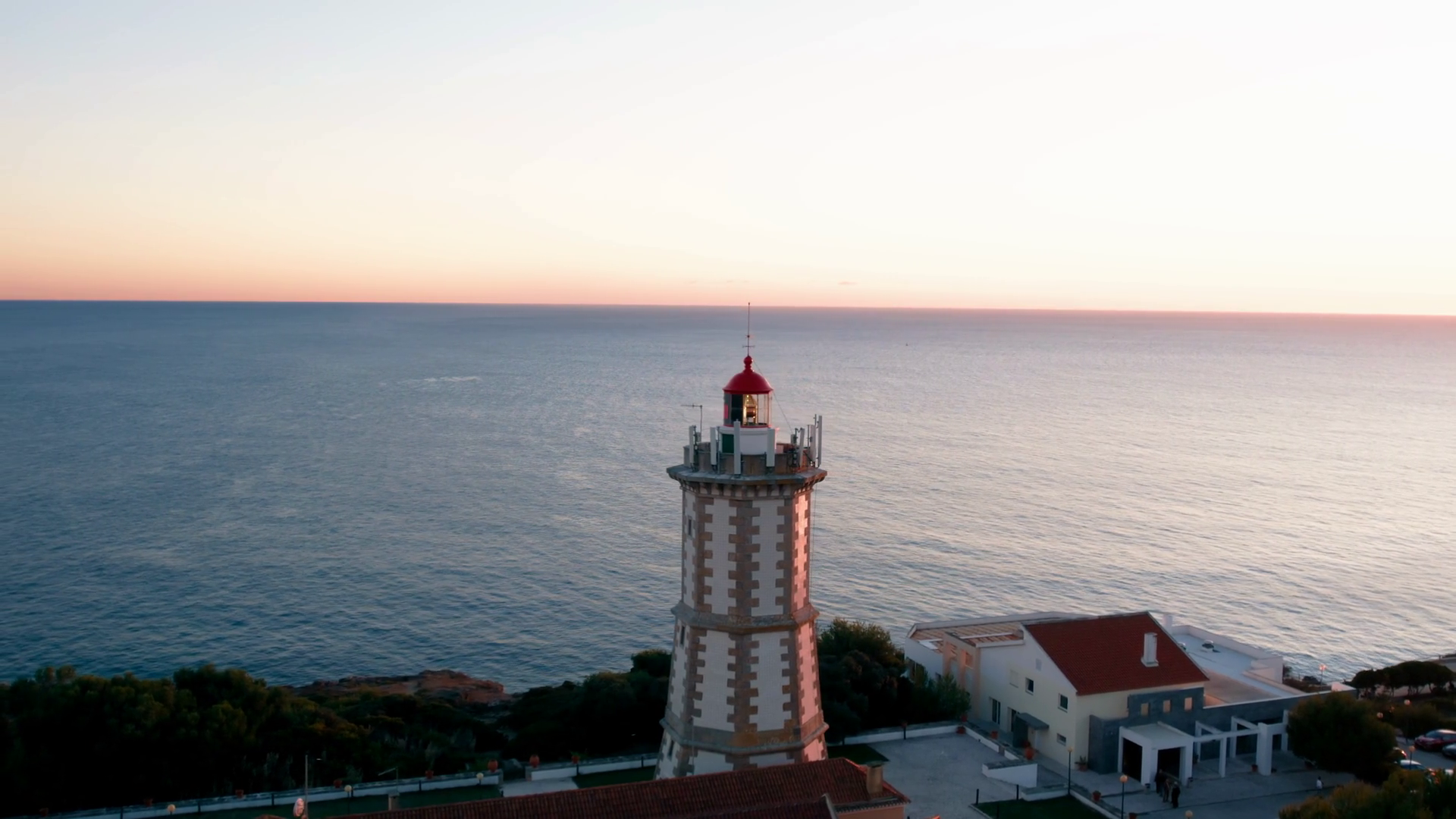 Establishing Drone Shot Of Farol Da Guia Stock Footage SBV-348469402 ...