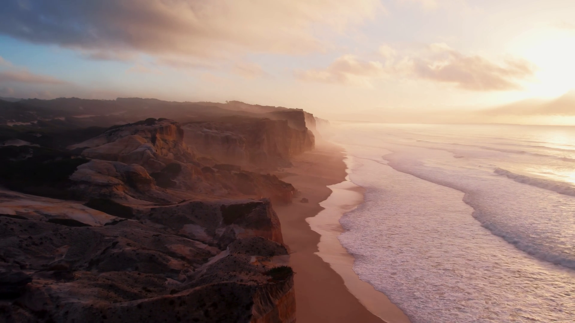 Aerial Shot Of End Of World Cliffs Near Stock Footage SBV-348575204 ...