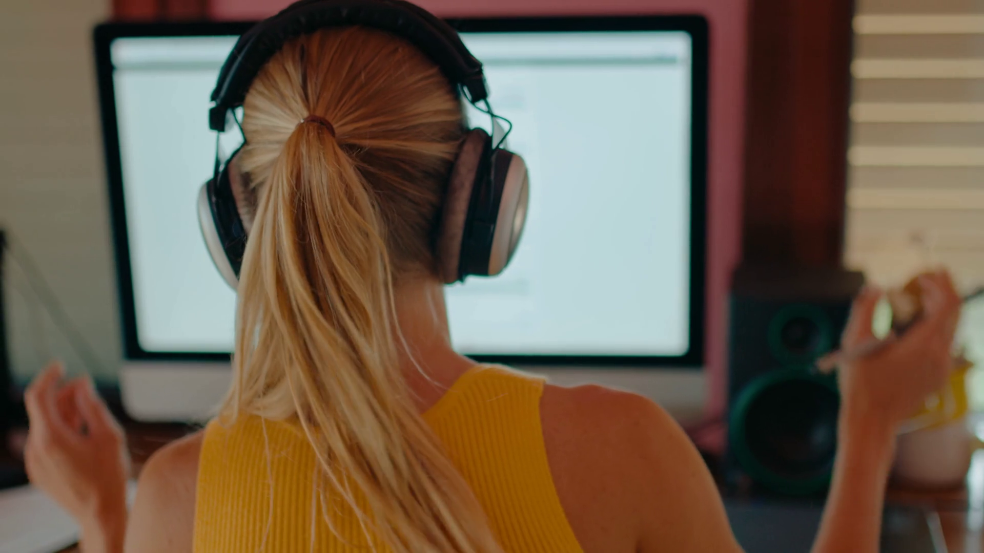 Young Happy Excited Content Creator Woman Stock Footage SBV-348716970 ...