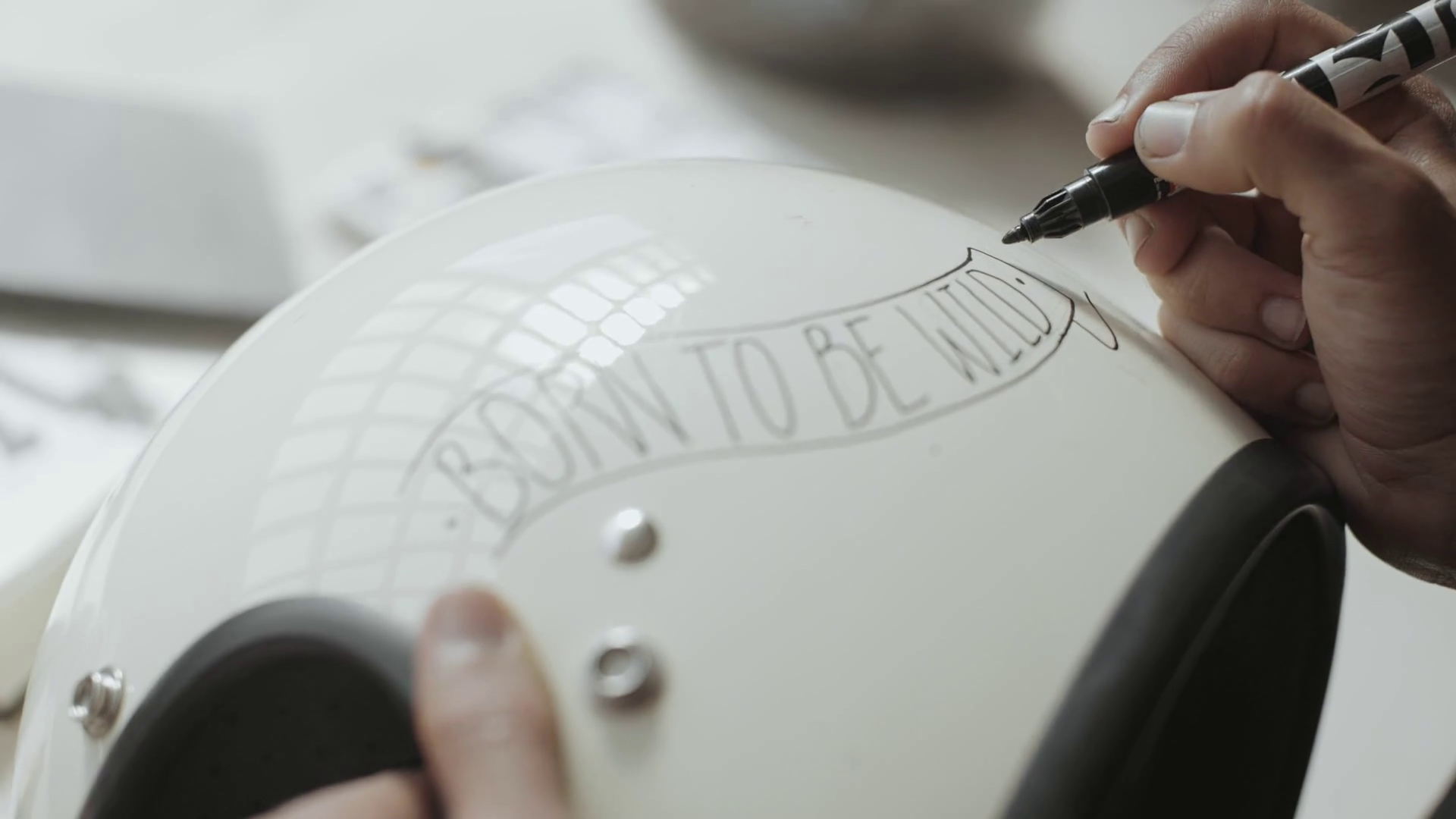Calligraphy Artists Works On New Art Project Stock Footage SBV ...