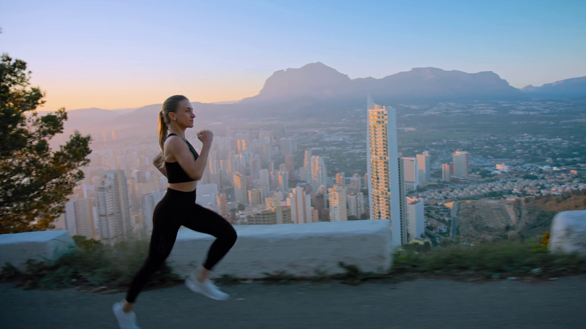 Inspirational Female Runner's Epic Morning Stock Footage SBV-338497912 ...