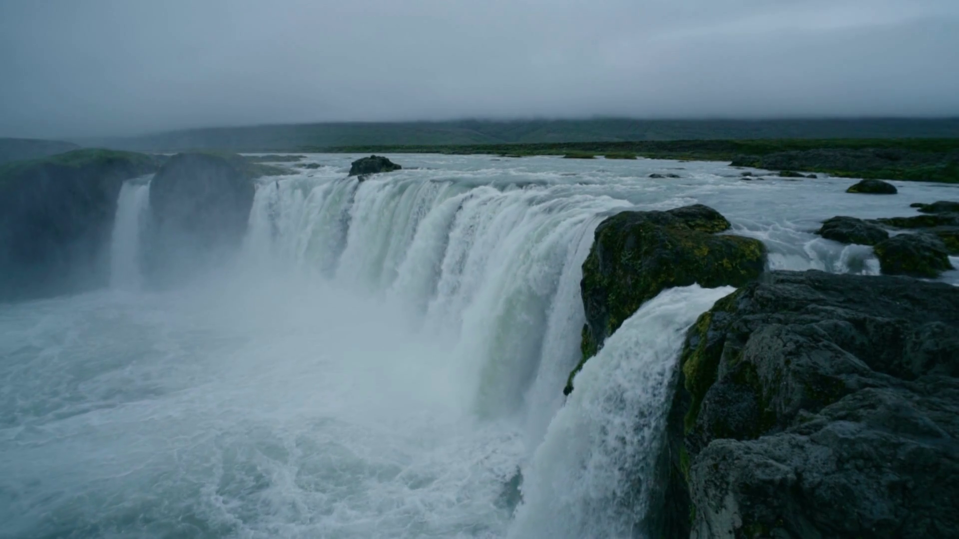 Epic Scenic Iceland Waterfall At Midnight Sun Stock Footage SBV ...