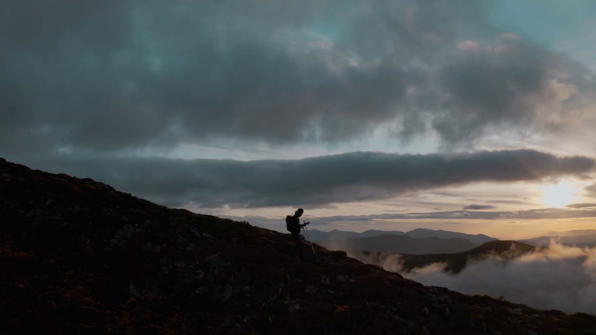 Epic Drone Footage Of Man Hiking Down Stock Footage SBV-338667215 ...