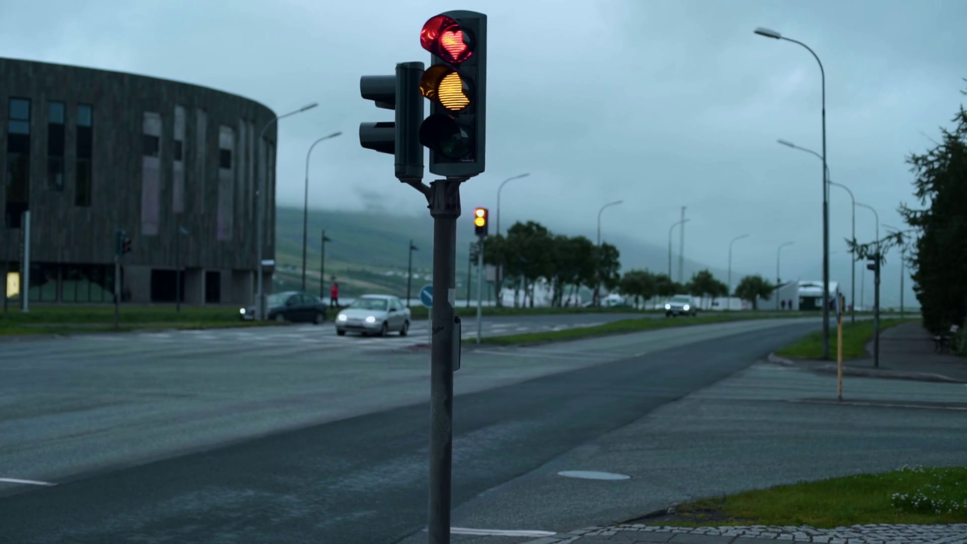 Traffic Light With Heart Shaped Stop Sign Stock Footage SBV-337834545 ...