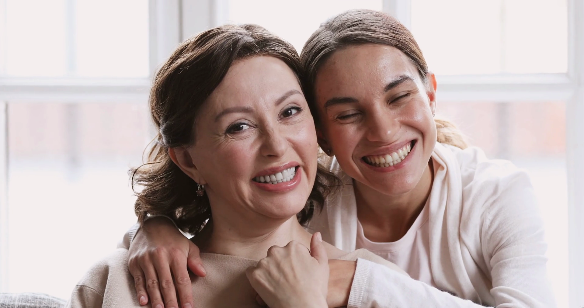 Affectionate Young Woman Embracing Beautiful Stock Footage SBV ...