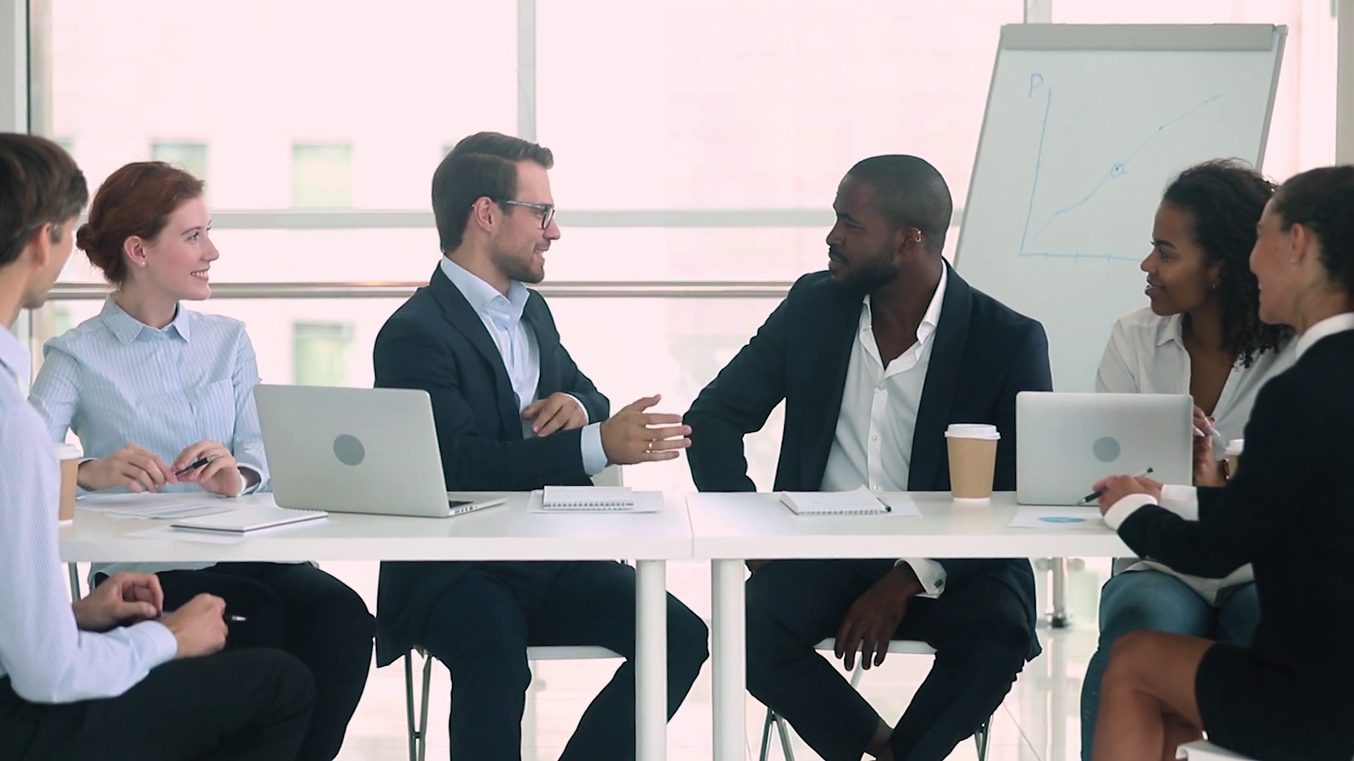 Companies Representatives Reach Agreement Stock Footage SBV-338184489 ...