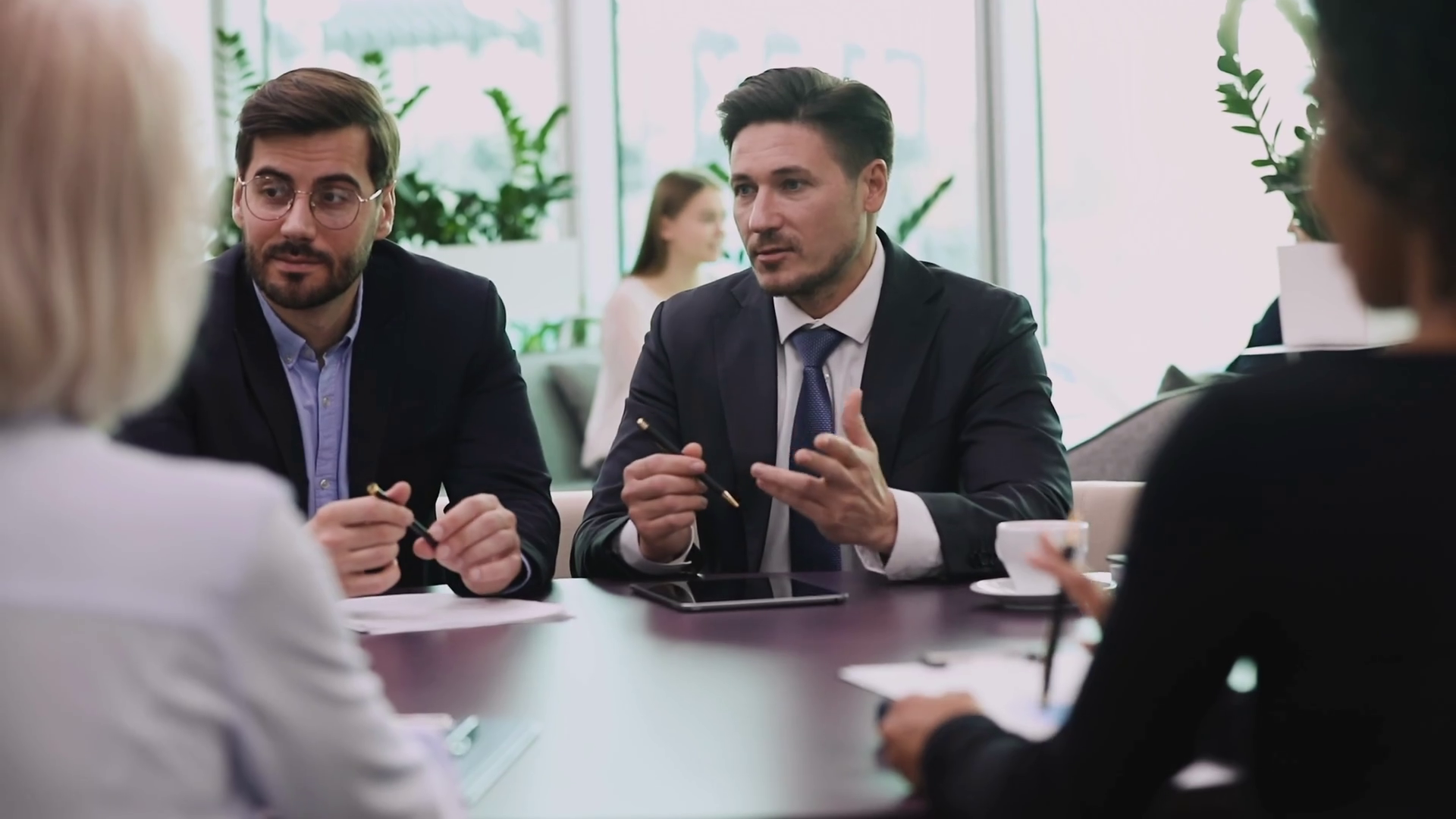 Confident Business Men Discussing Stock Footage SBV-338427480 - Storyblocks