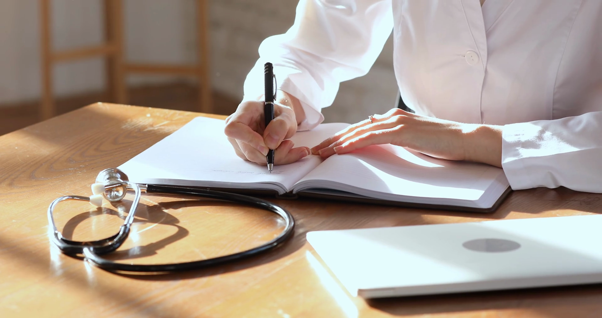 Female Doctor Hands Writing Treatment Stock Footage SBV-338469187 ...
