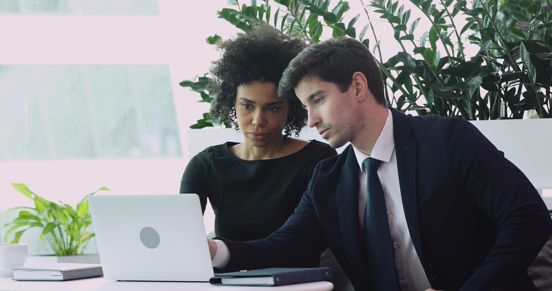 Focused Multiracial Employees Working On Stock Footage SBV-338427388 ...