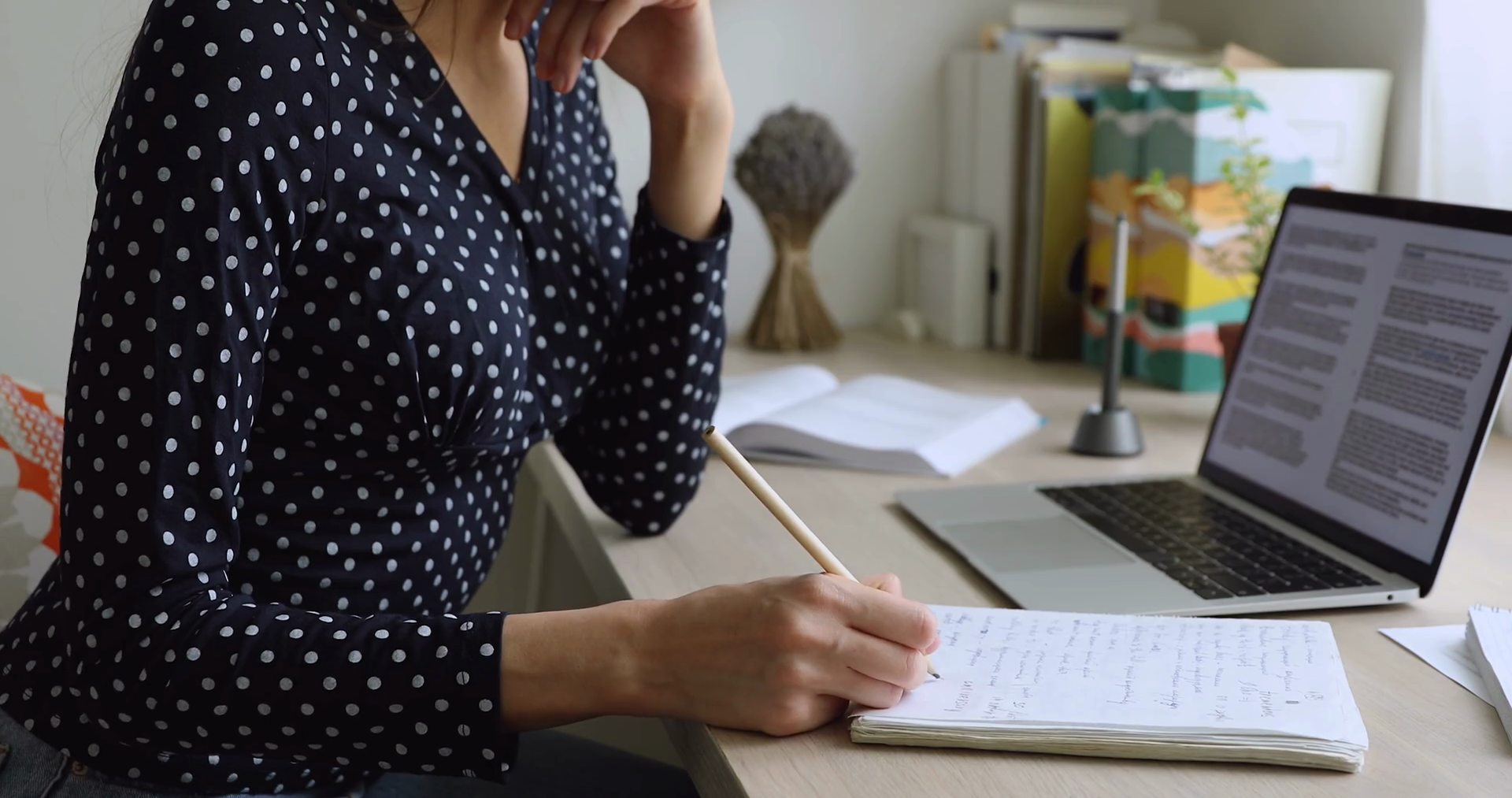 Young Girl Focused On Writing Notes In Stock Footage SBV-338834411 ...