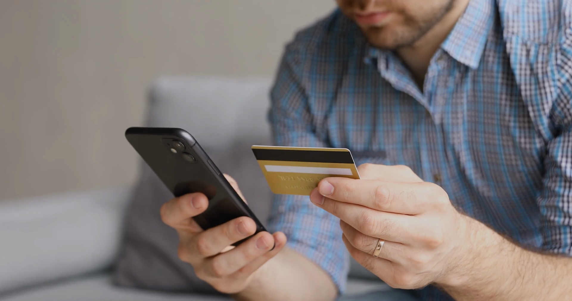 Young Man Entering Credit Card Information Stock Footage SBV-338785642 ...