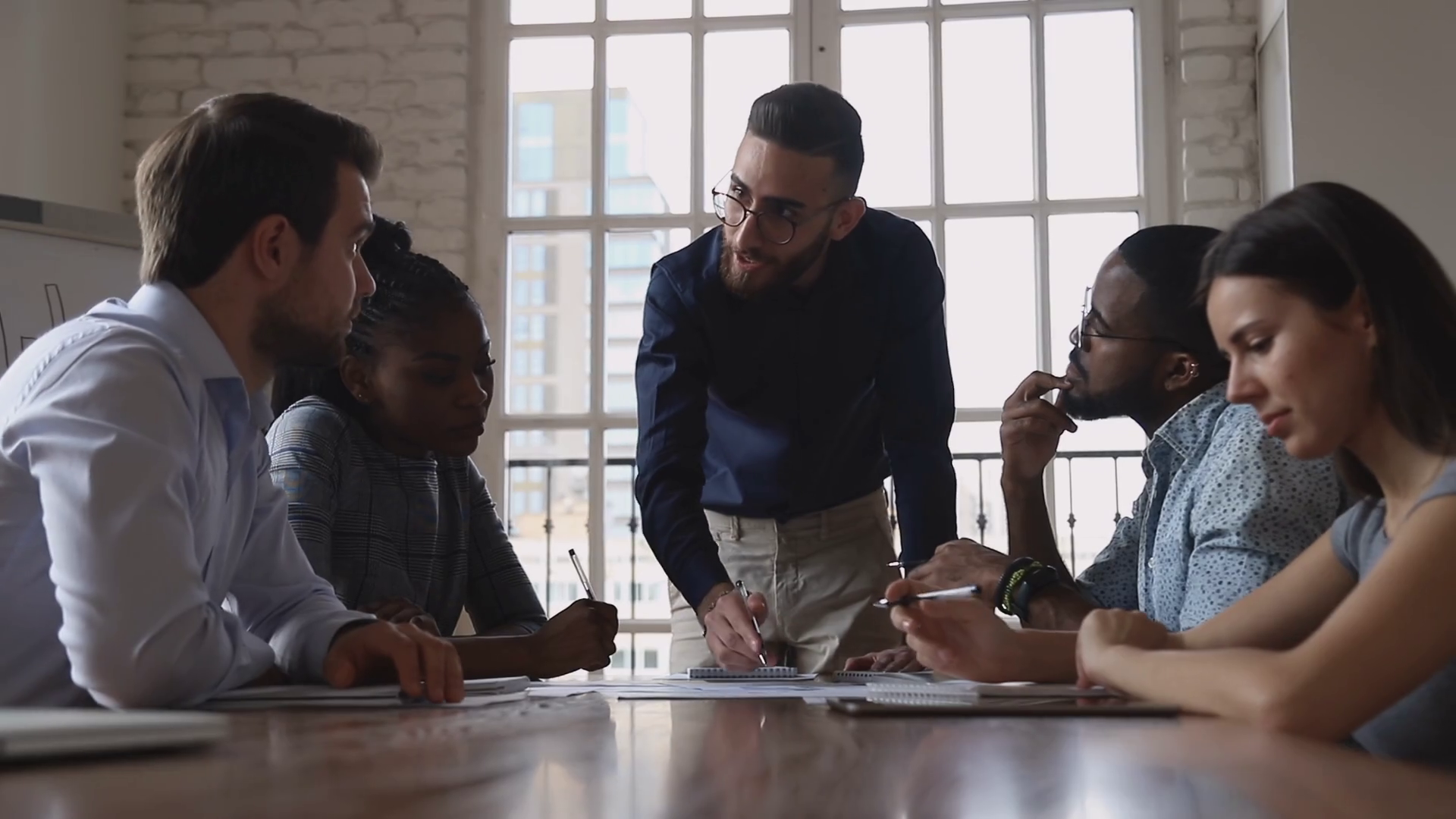 Happy Arabian Male Team Leader Explaining Stock Footage SBV-338161165 ...