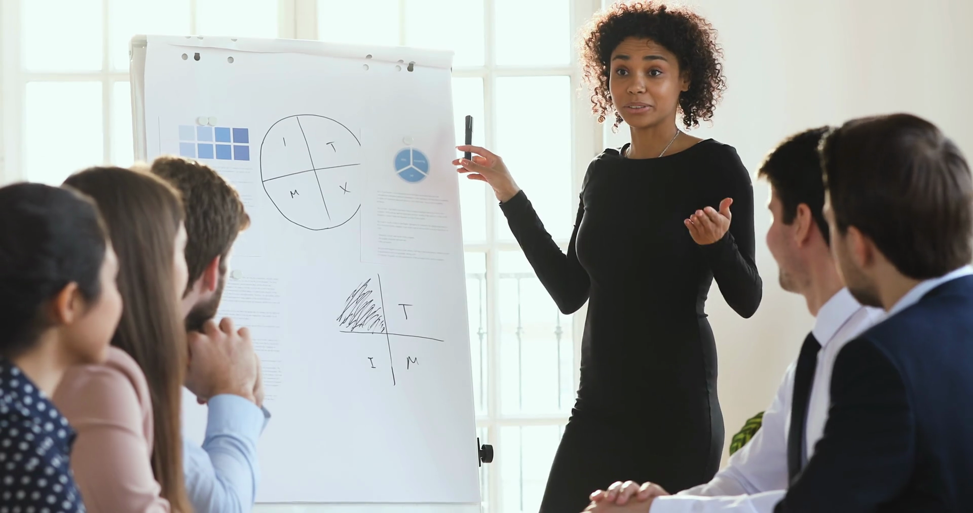 Skilled Biracial Presenter Educating Stock Footage SBV-338438304 ...