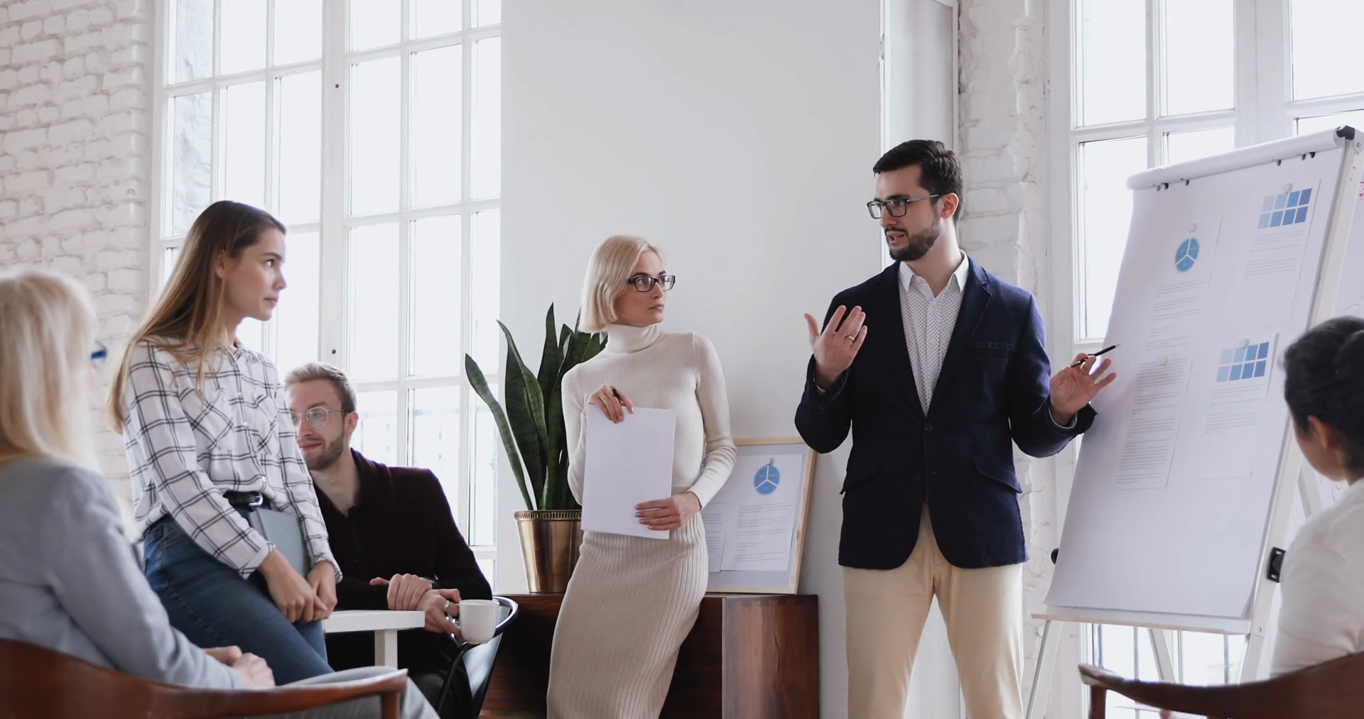 Skilled Coach Educating Focused Diverse Stock Footage SBV-338531124 ...