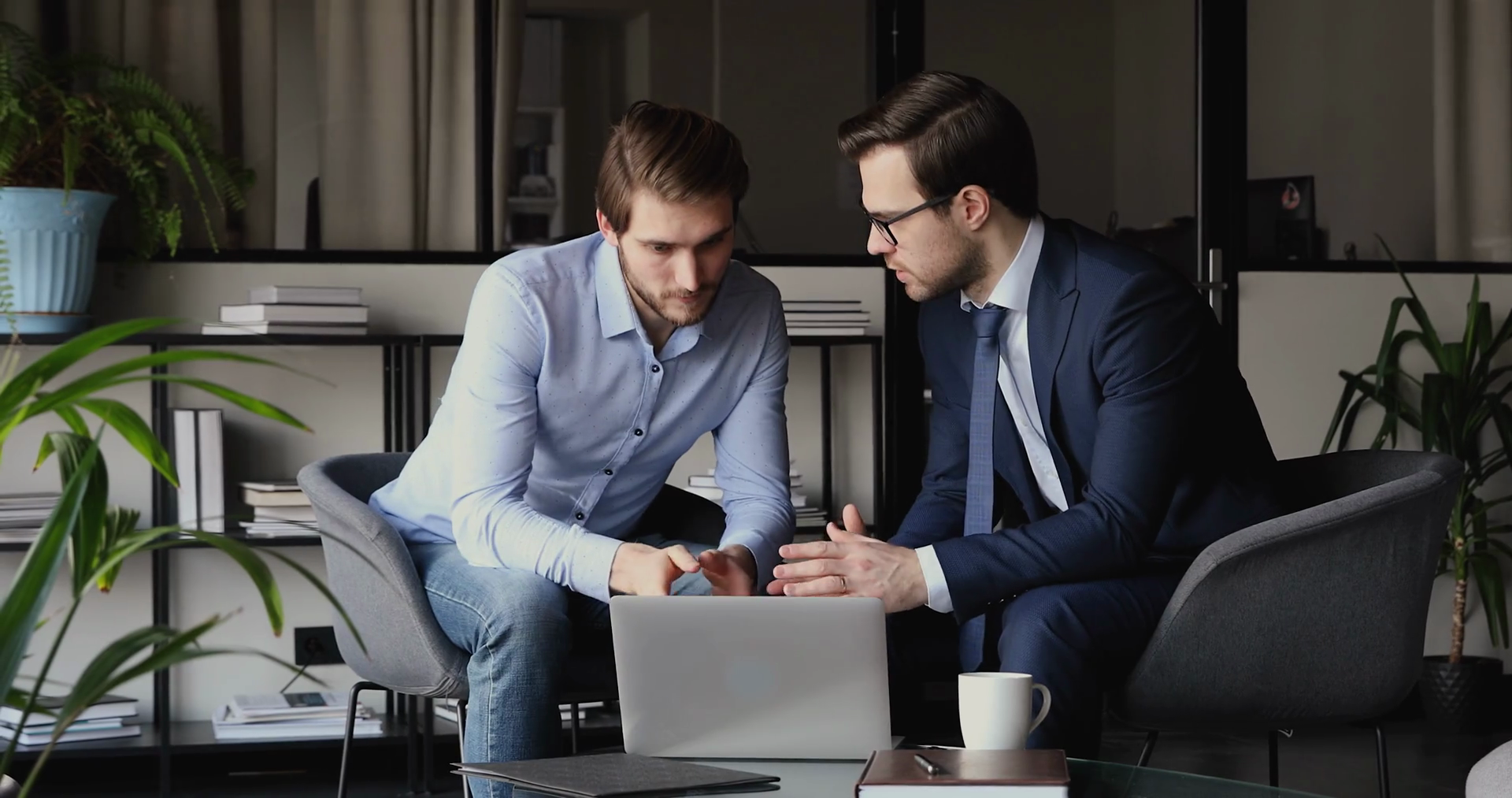Two Focused Business Partners Discussing Stock Footage SBV-338666558 ...