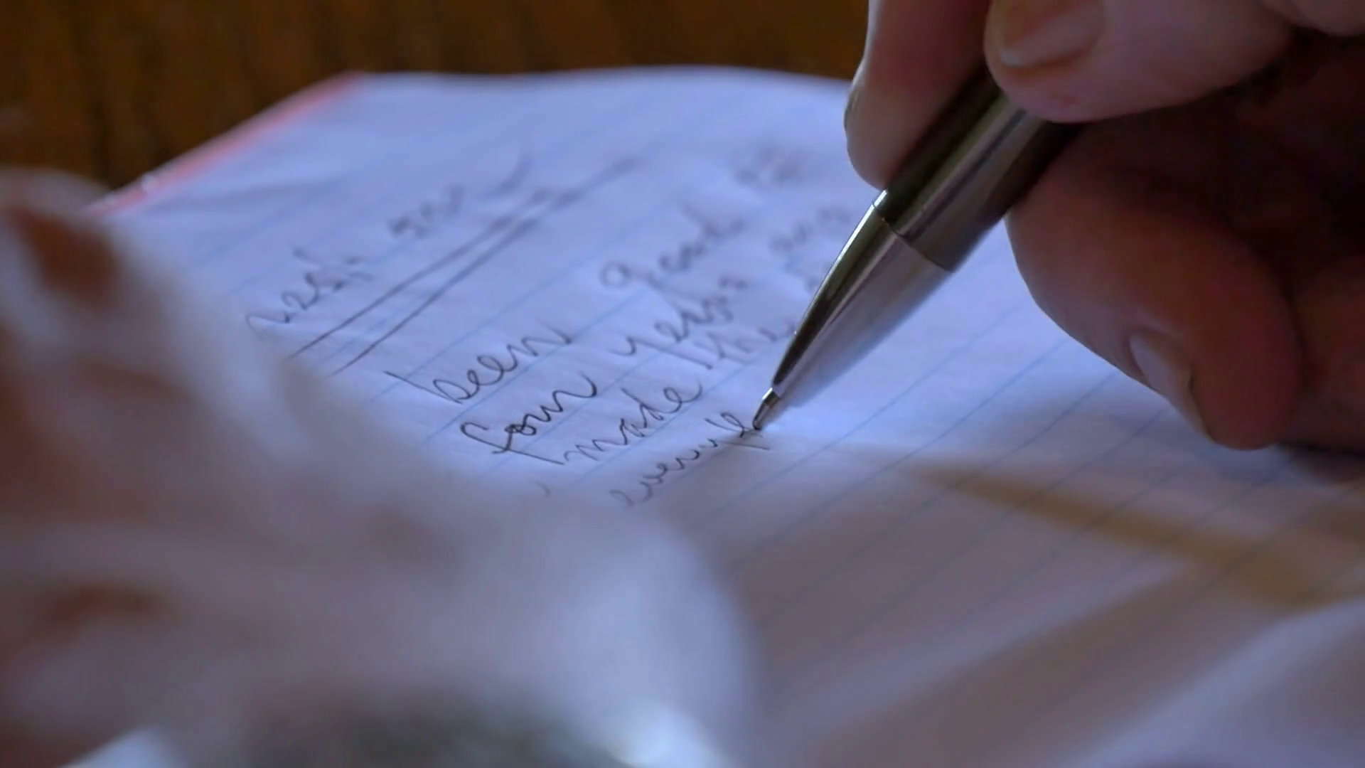 Close Up Of Pen Writing Letter On Table Stock Footage SBV-309258181 ...