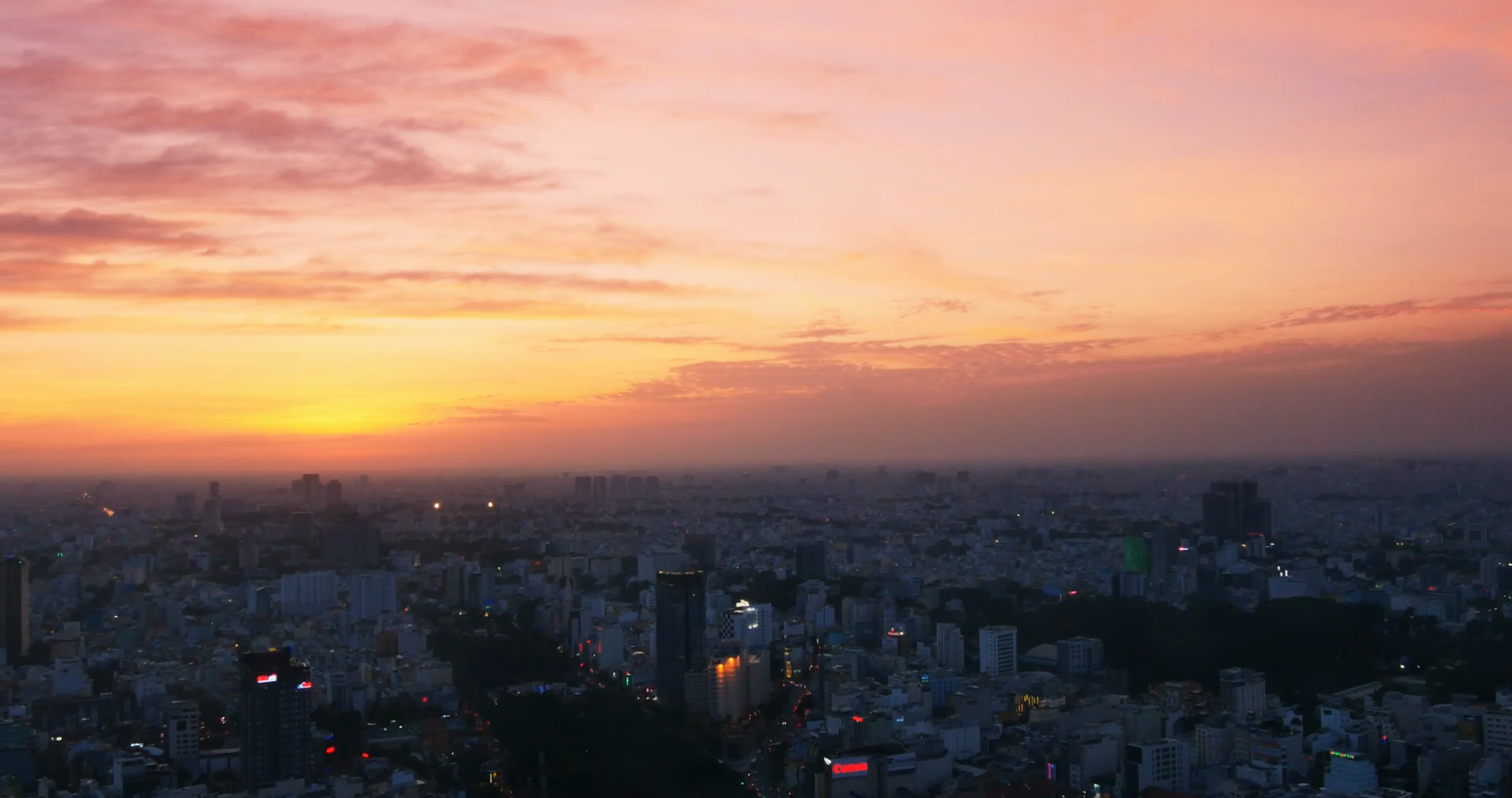 Sunset Over City Of Ho Chi Minh / Saigon Stock Footage SBV-304462348 ...
