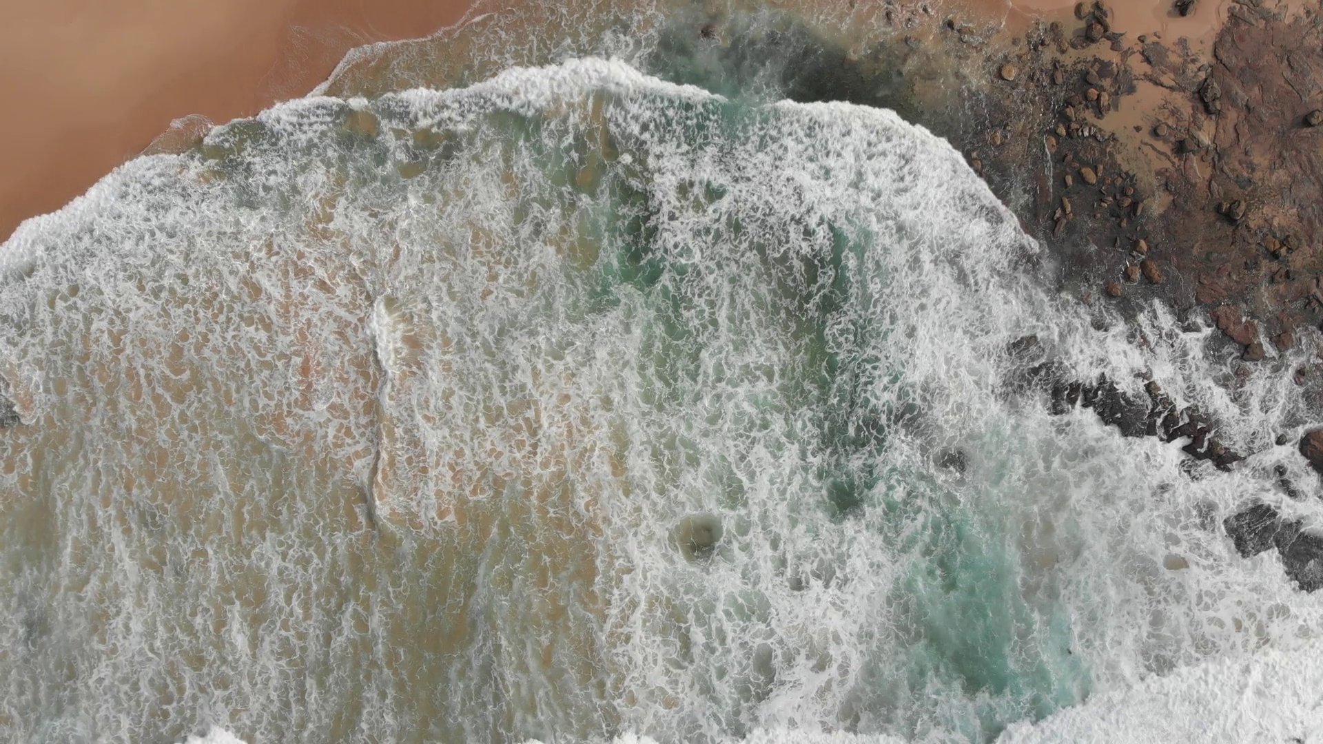 Beach Aerial Drone Footage Ocean Waves Stock Footage SBV-323775235 ...