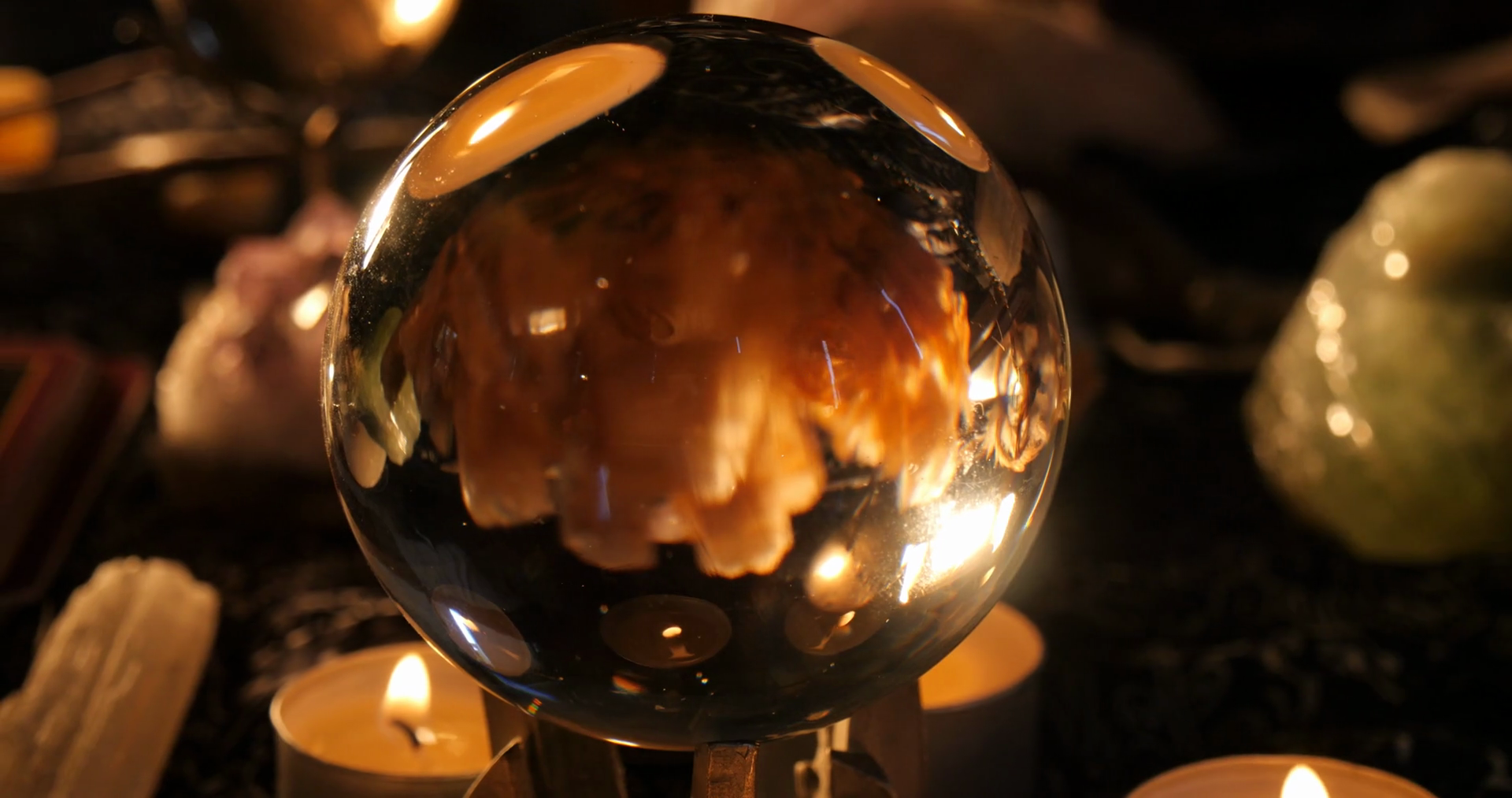 Clairvoyant Mystic With Crystal Ball Stock Footage SBV-316980326 ...