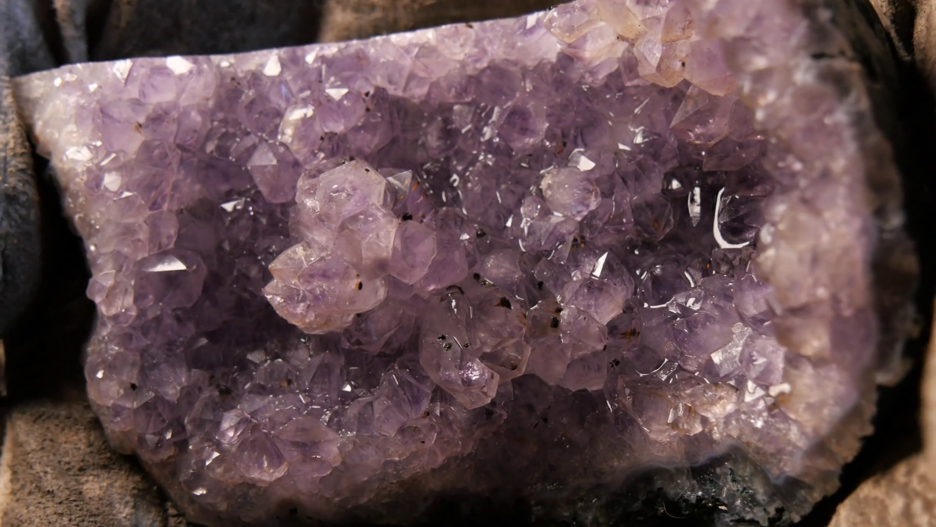 Geologist Hands Holding Amethyst Crystal Stock Footage SBV-316863289 ...