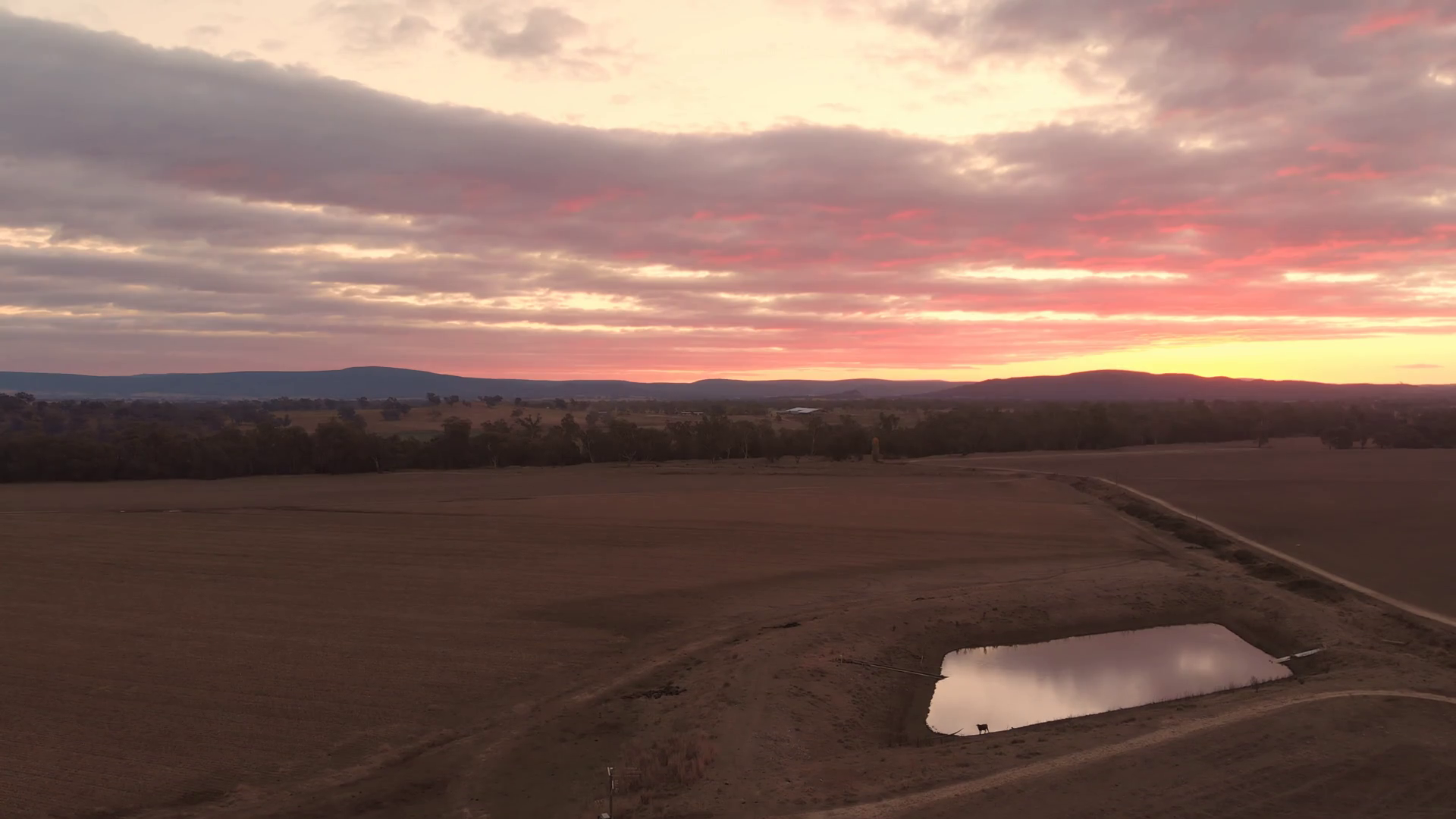 Sunset Aerial Of Outback Australia Rural Stock Footage SBV-323774371 ...