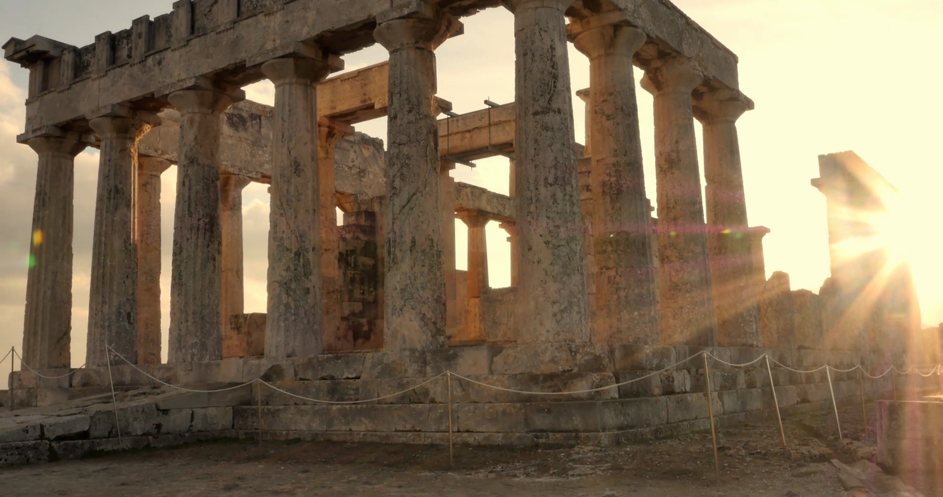 Temple Of Aphaia Afea - On Aegina Island Of Stock Footage SBV-313407348 ...