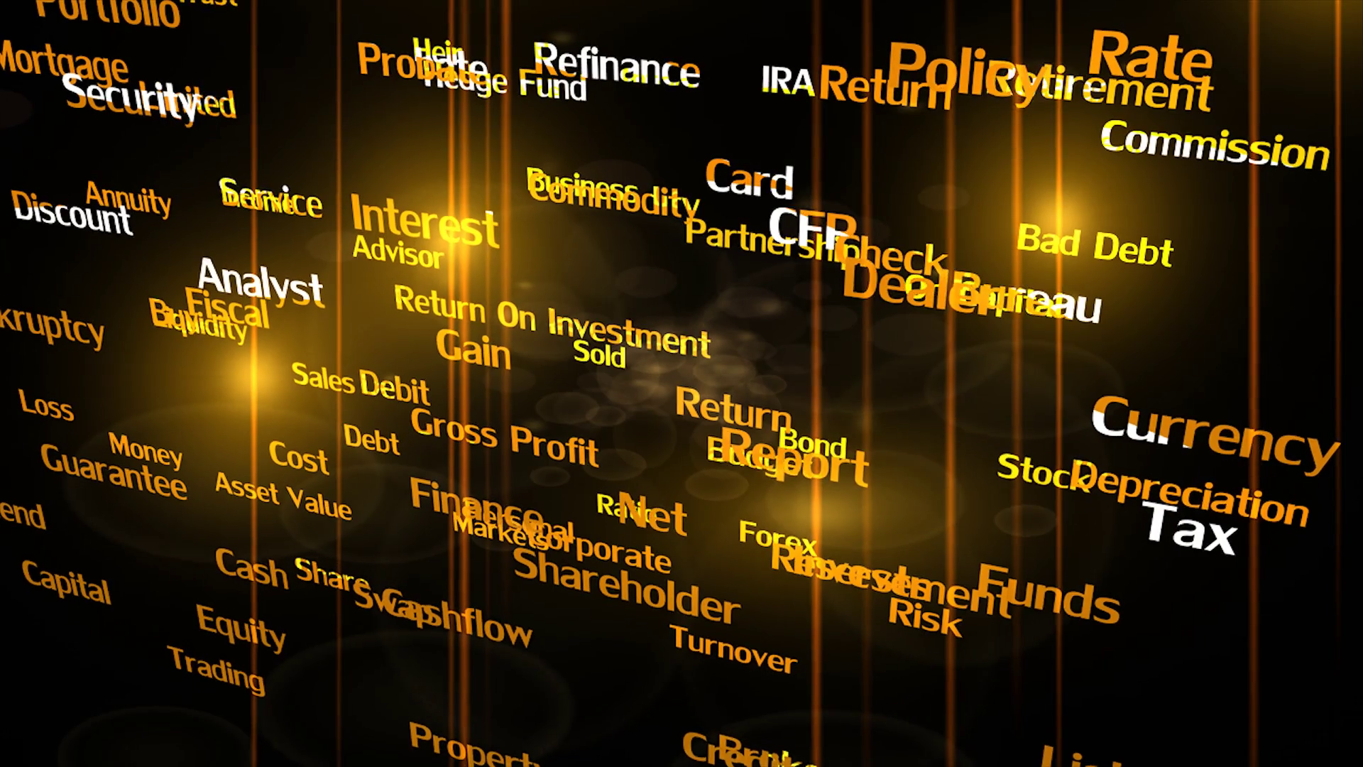 Business Financial Terms 3d Space Text Stock Motion Graphics SBV ...