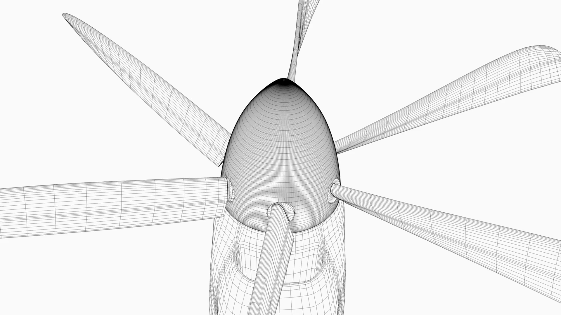 Close Up Plane Propeller Turbo Fan Wireframe Stock Motion Graphics SBV ...