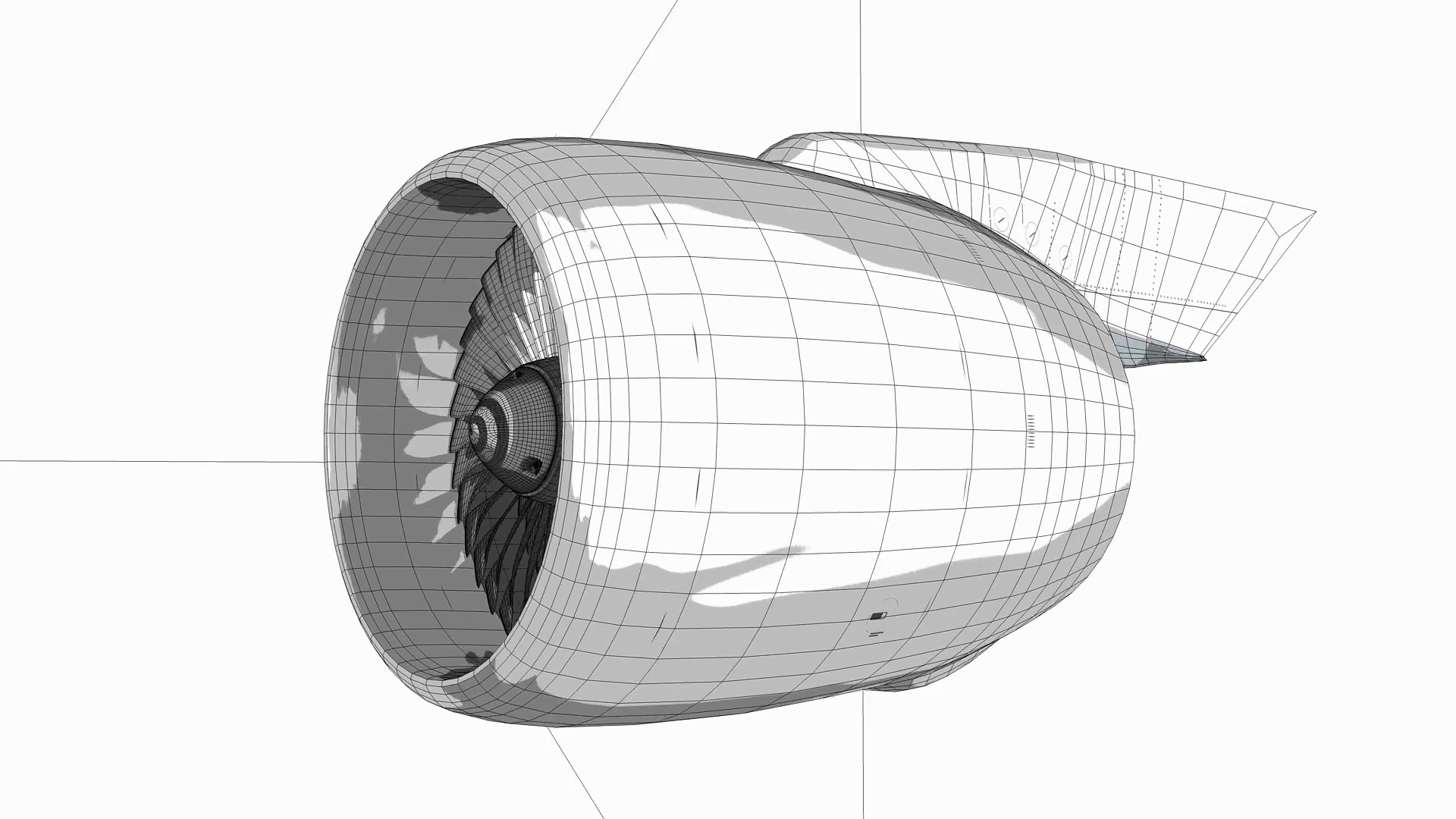 Commercial Jetliner Engine 3d Wireframe Stock Motion Graphics SBV ...