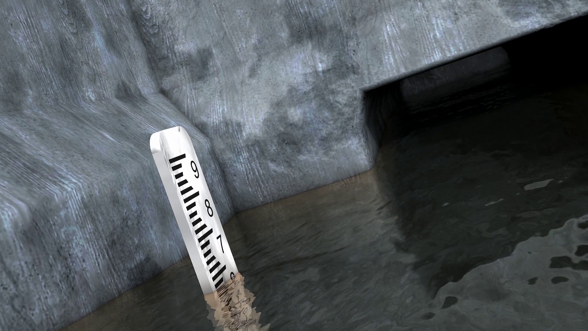 Flood meter rising animation, disaster, emergency, water. Motion ...