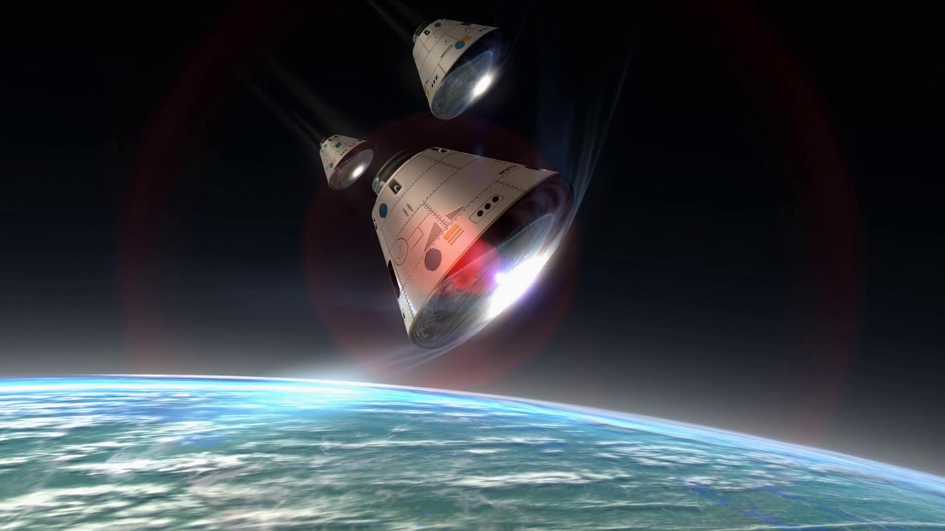 Multiple Space Capsules Descending Module Stock Motion Graphics SBV ...