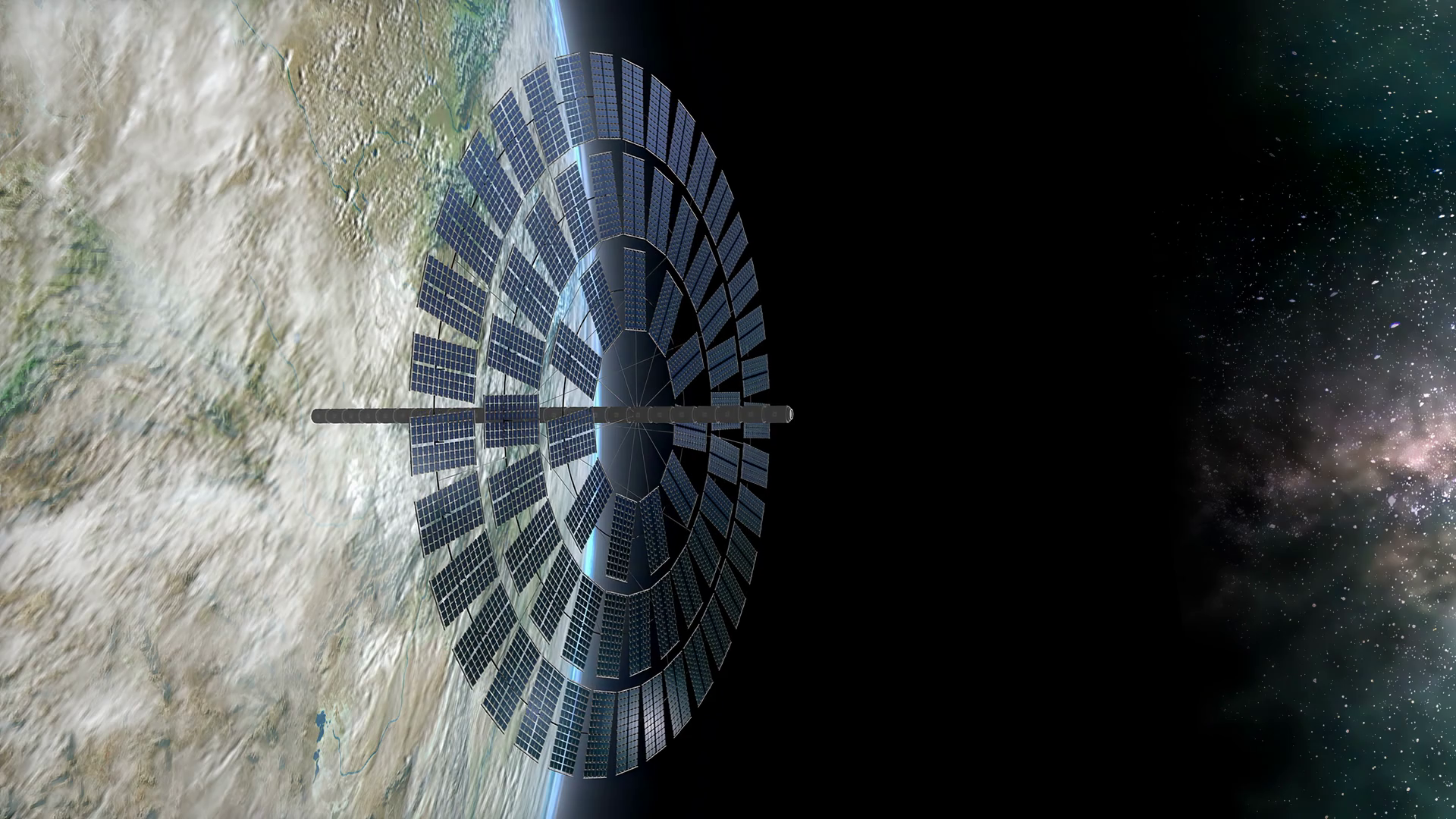 Artist Concept Space Solar Farm Above Earth Stock Motion Graphics SBV ...