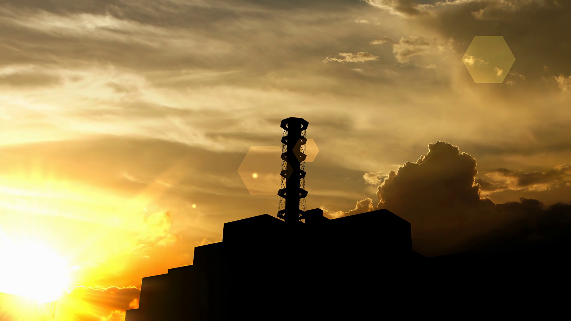 Chernobyl Power Plant Russia Over Sunset 3d Stock Motion Graphics SBV ...