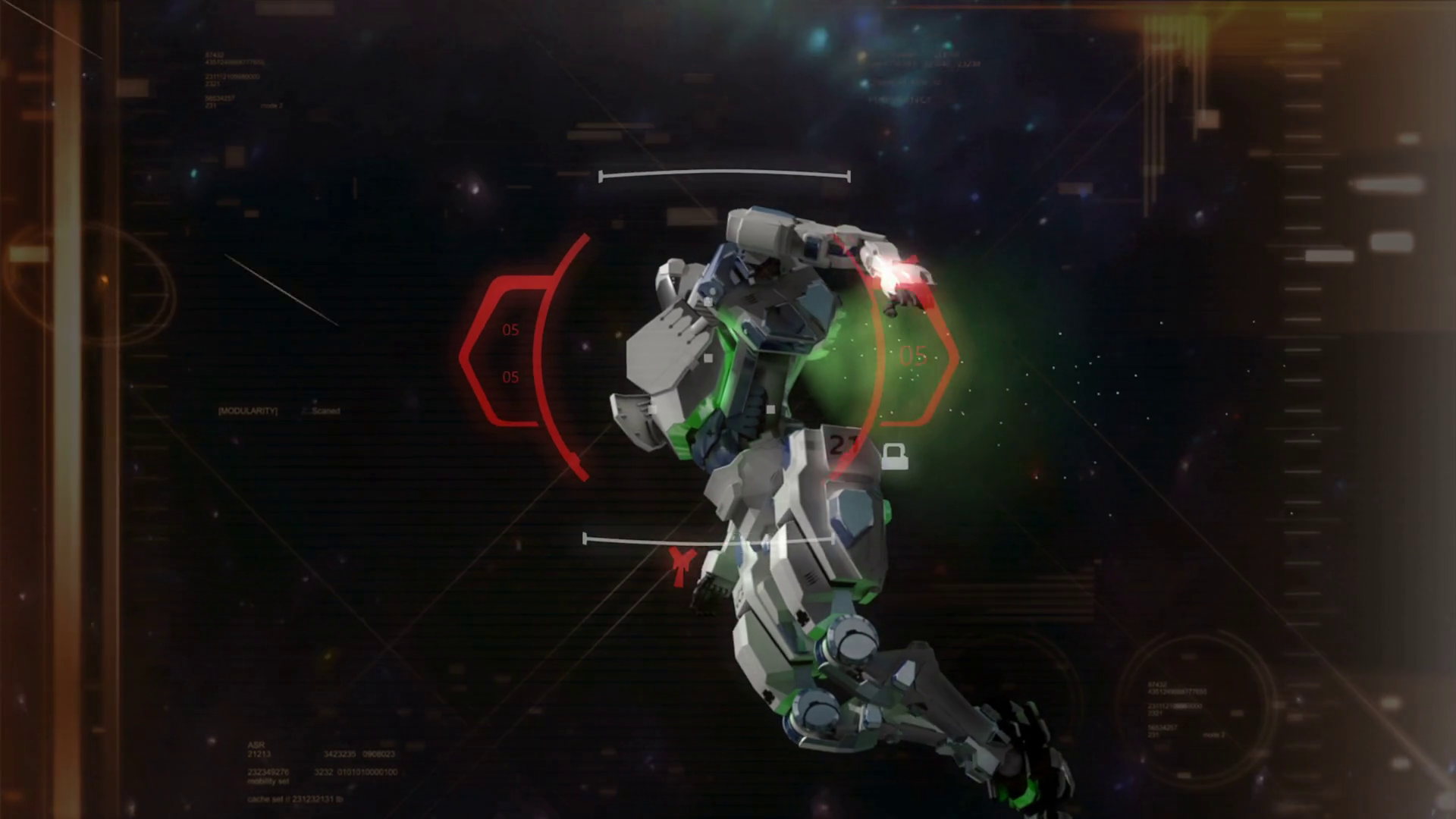 Crosshair Target Locked On Space Battle Robot Stock Motion Graphics SBV ...