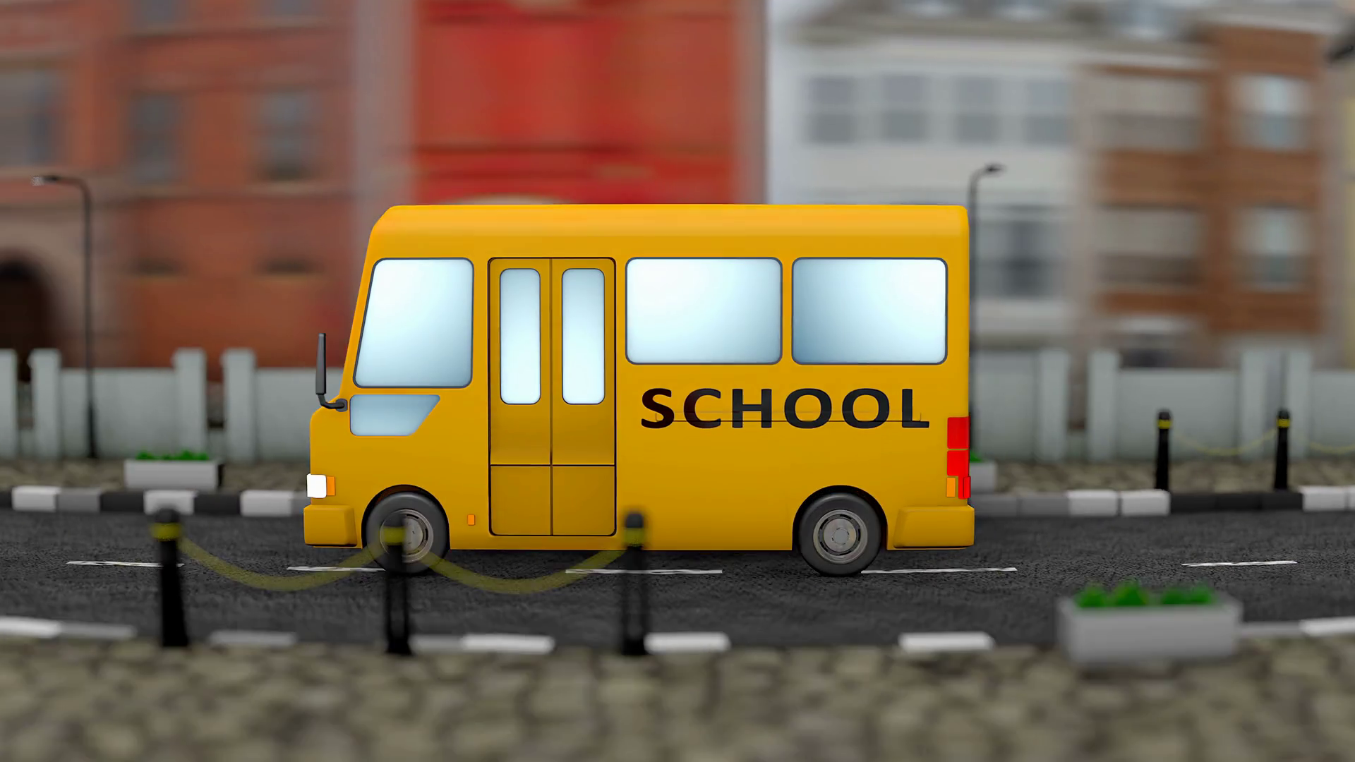 Kid School Bus Town Background Stock Motion Graphics SBV-333696187 ...