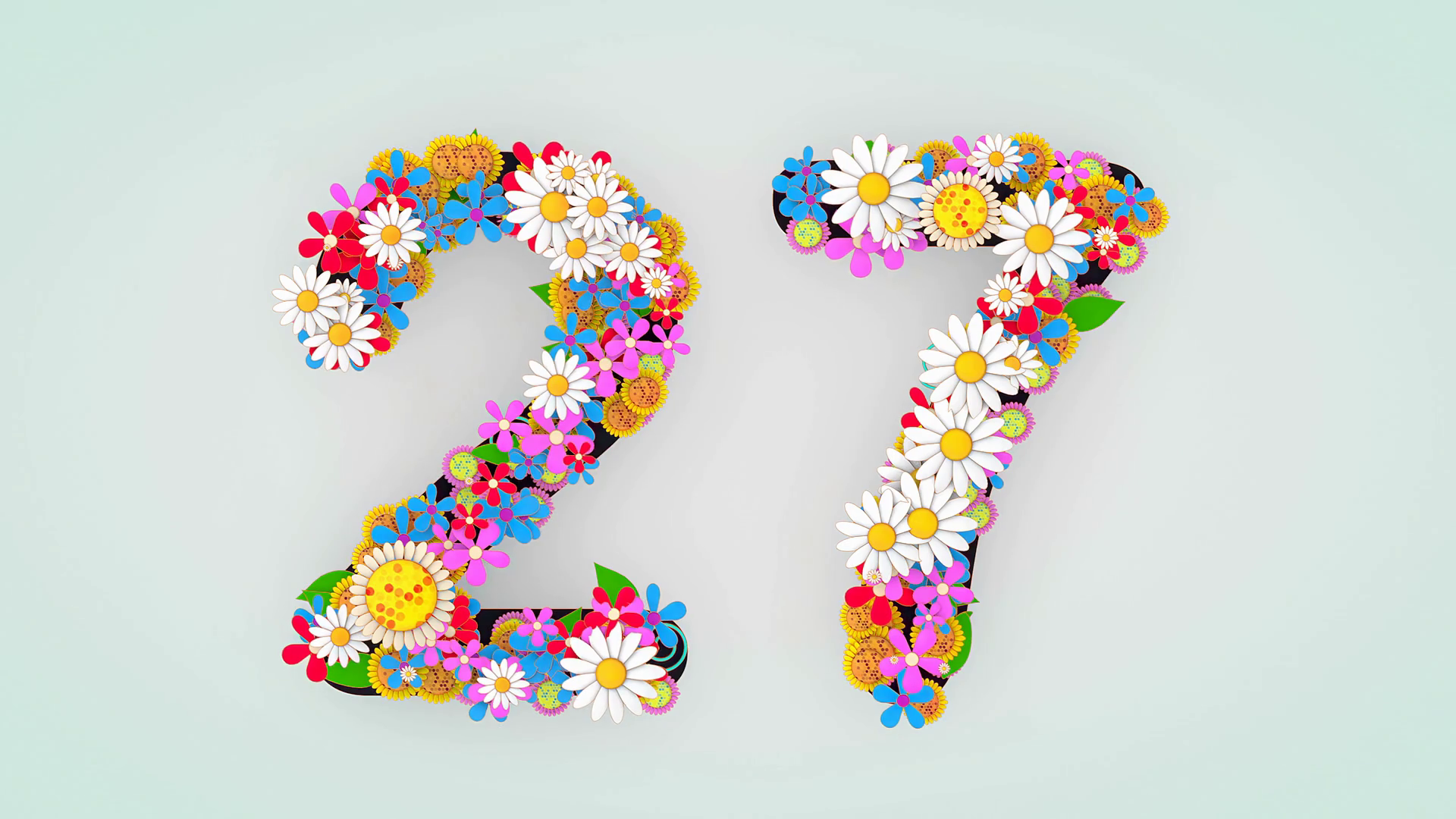 Numerical digit floral animation, 27. Motion Background 00:08 SBV ...