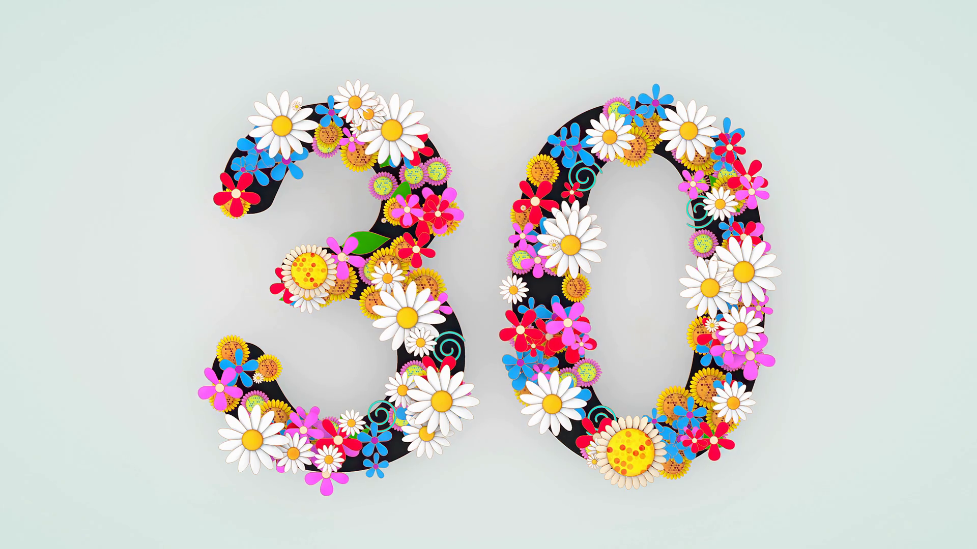 Numerical Digit Floral Animation 30 Stock Motion Graphics SBV-334837333 ...