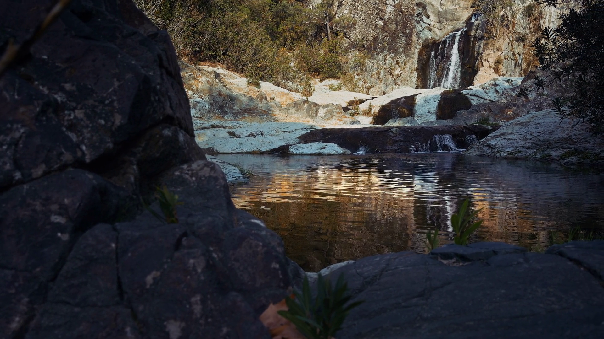 Heavenly Waterfall In Creek Wiew In Green Stock Footage SBV-353223310 ...