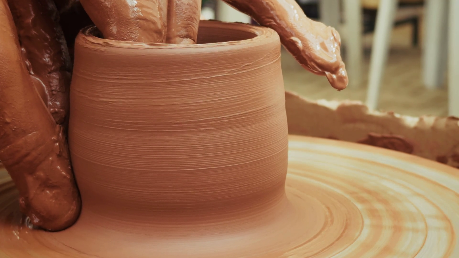 Shaping Clay Pot In Ceramics Workshop Stock Footage SBV-352779211 ...