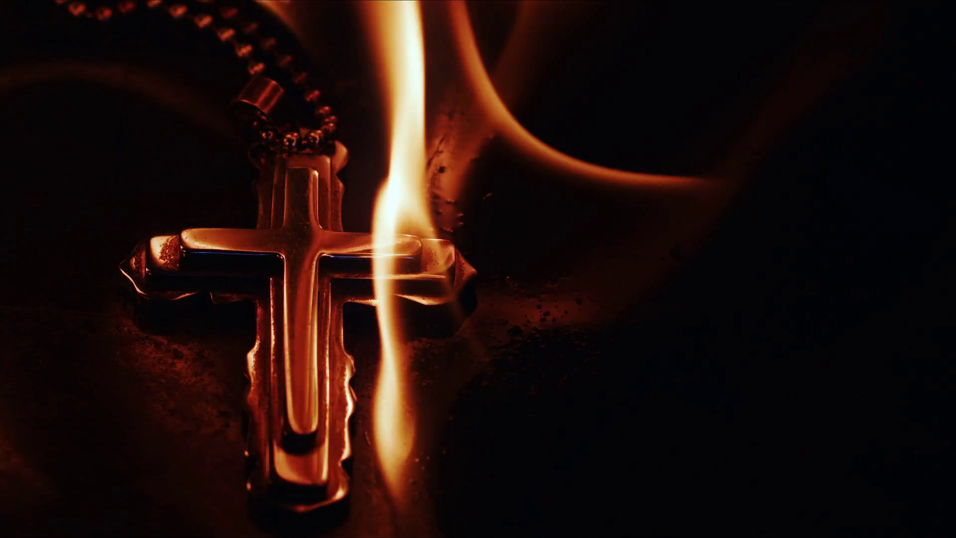 Christian Religion Symbol Cross On Fire Stock Footage SBV-348737554 ...