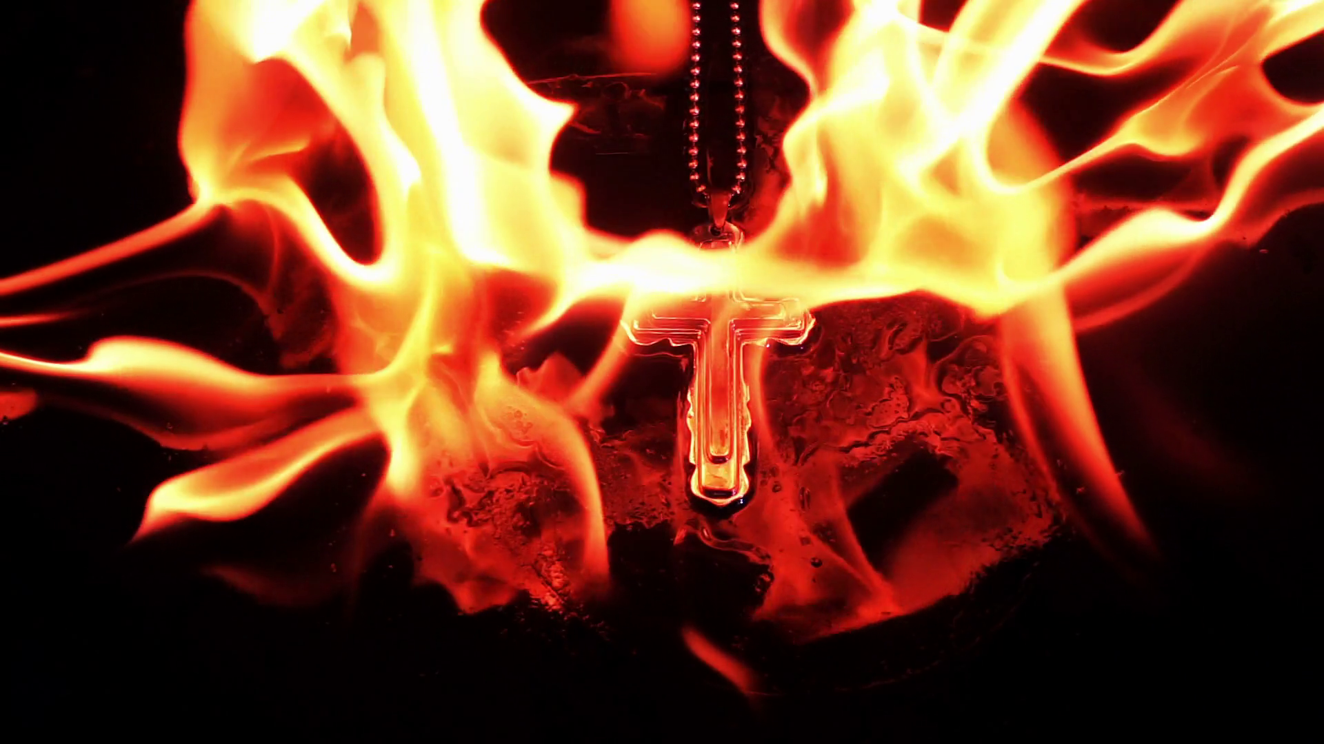 Christianity Religion Symbol Cross Fire Stock Footage SBV-320348514 ...