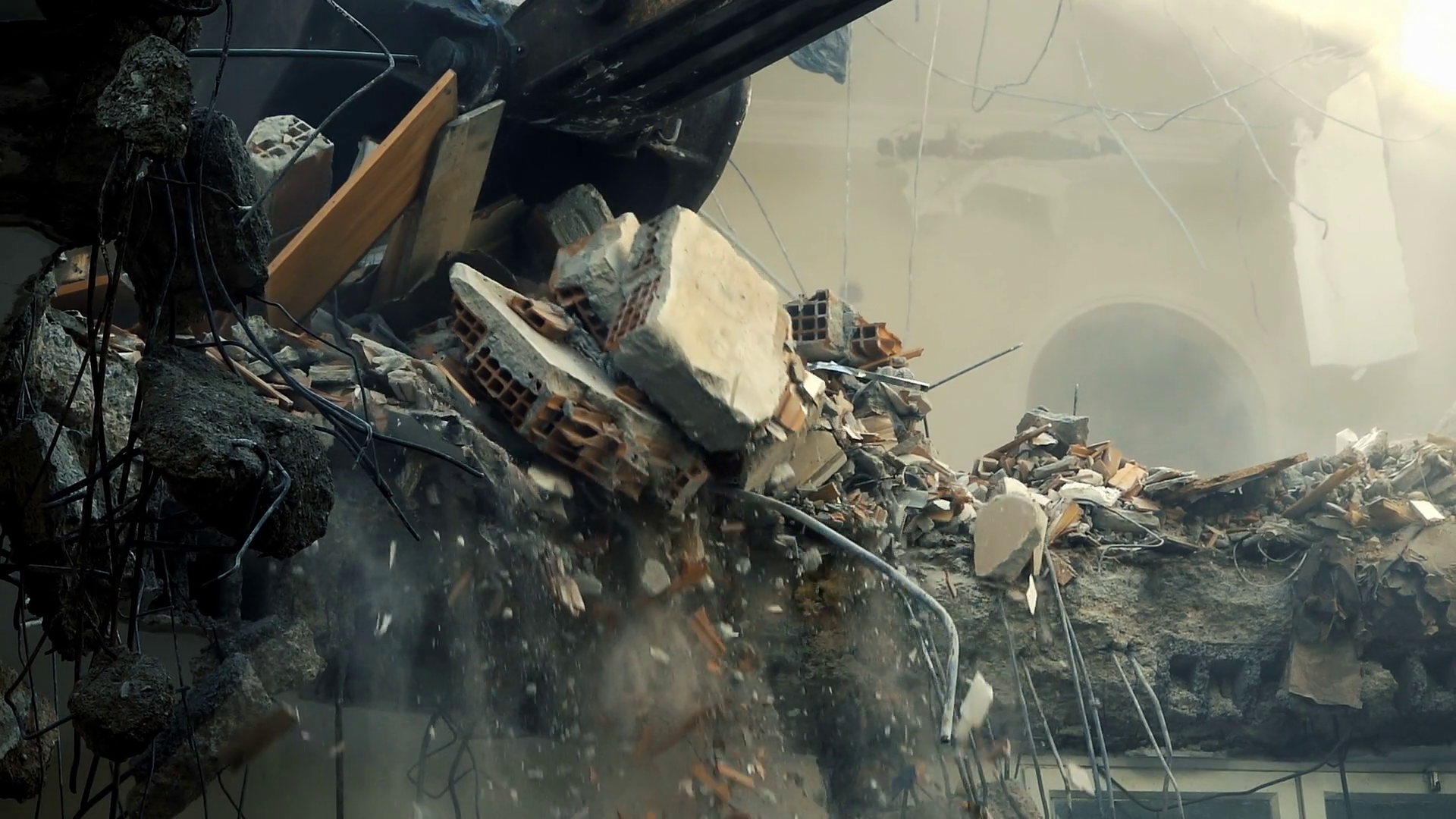 Destroying Old House With Bulldozer Stock Footage SBV-337874690 ...