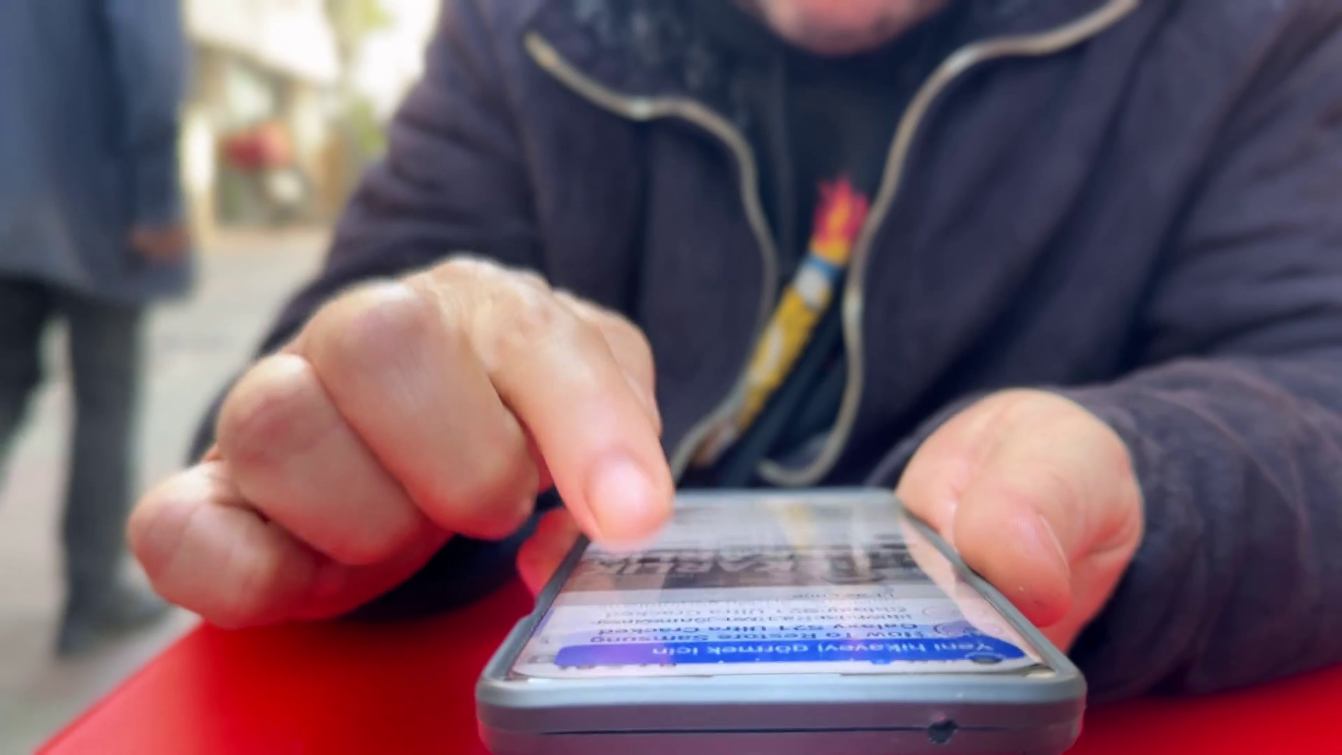 Man Surfing Internet Swiping Mobile Phone Stock Footage SBV-347562797 ...