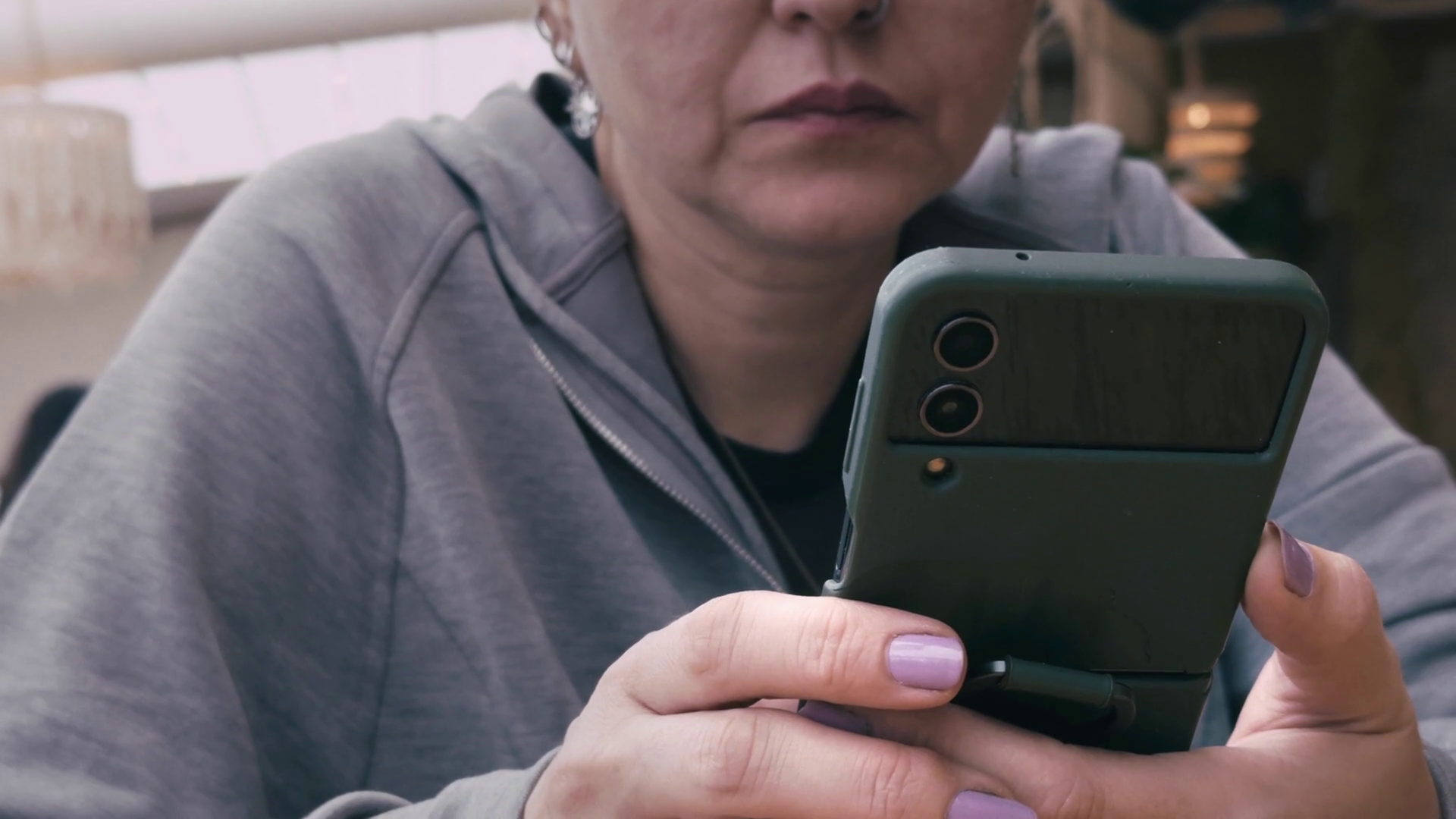 Woman Looking To Cellphone In Cafe Stock Footage SBV-351732853 ...