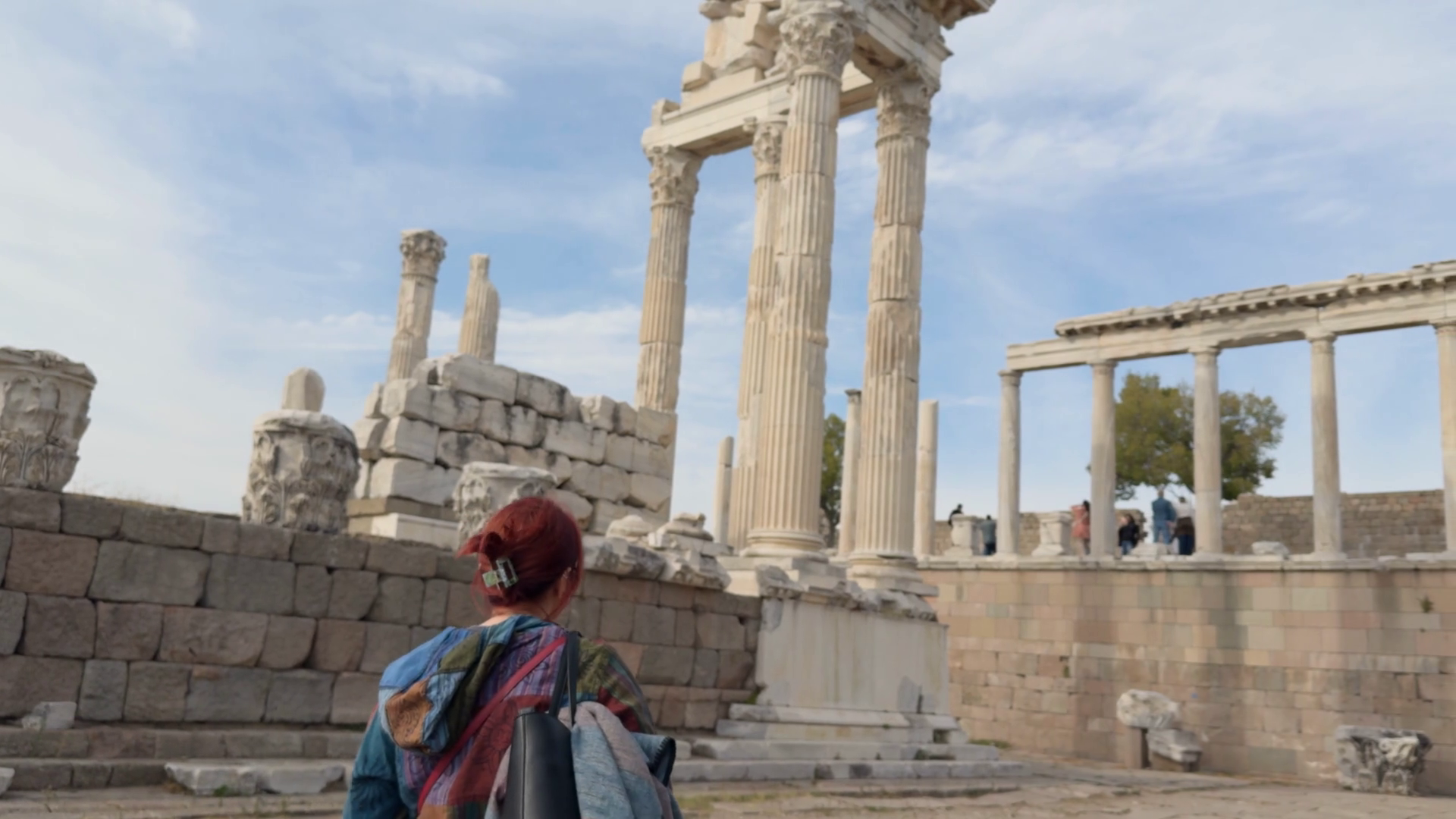 Woman Walking In Ancient City Of Pergamon Stock Footage SBV-353014965 ...